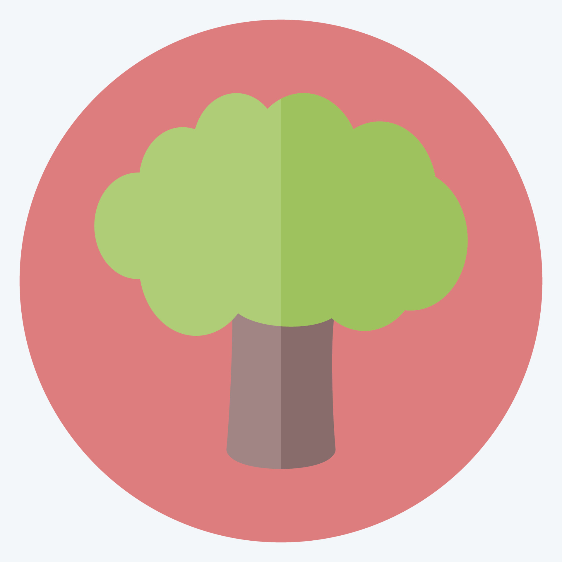 Tree I Icon in trendy flat style isolated on soft blue background ...