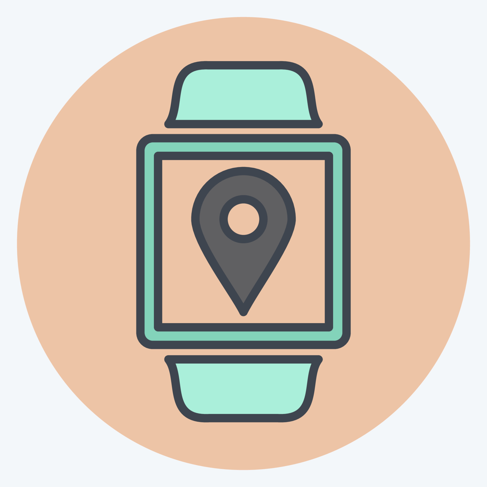 Location App Icon In Trendy Color Mate Style Isolated On Soft Blue location-app-icon-in-trendy-color-mate-style-isolated-on-soft-blue