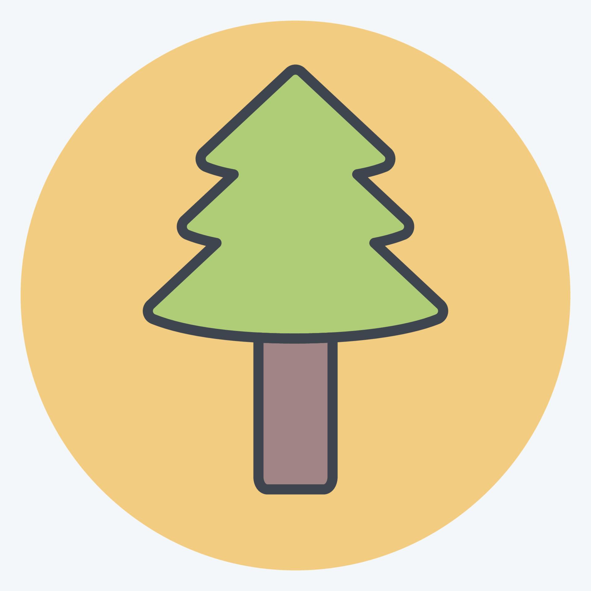 Tree II Icon in trendy color mate style isolated on soft blue ...