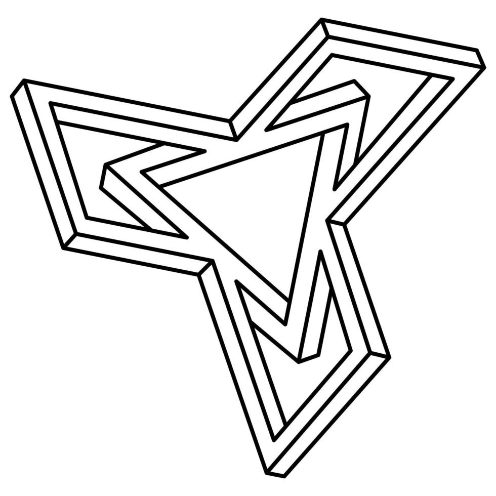 Geometric Figures Impossible Shapes Web Design Element Optical Illusion Objects Line Design