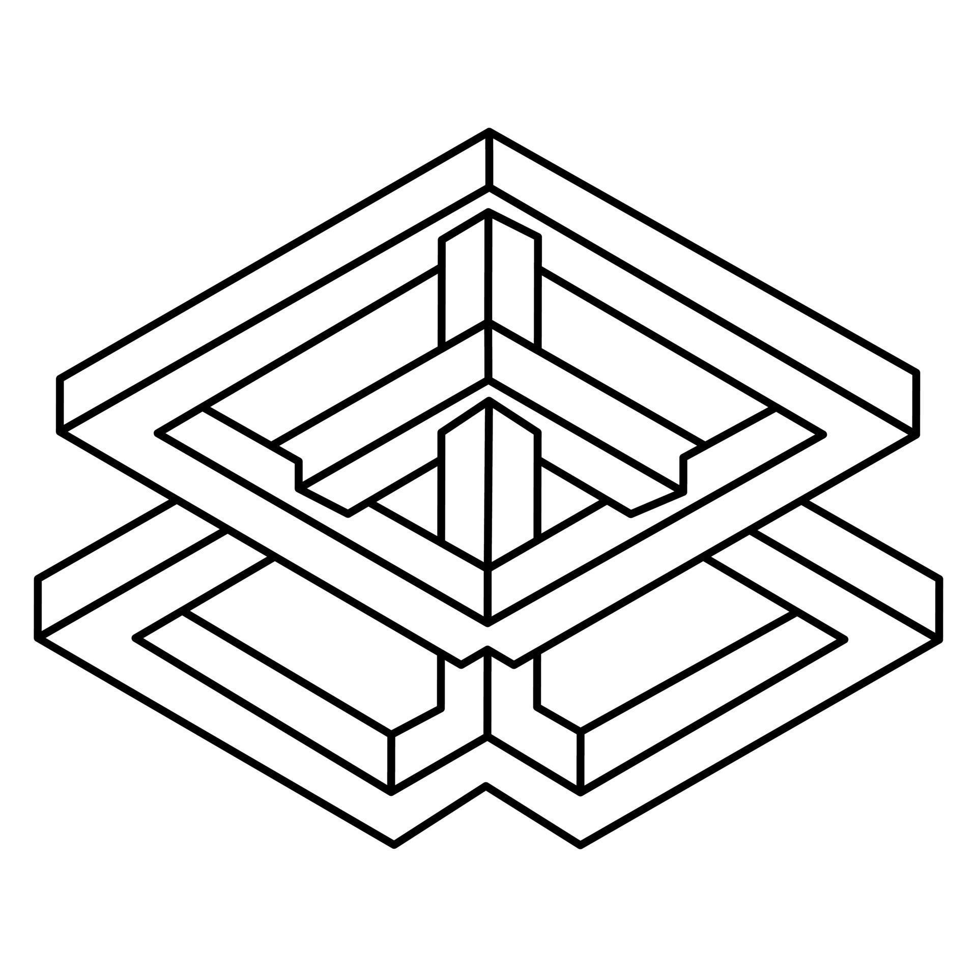 Impossible optical illusion shape. Optical art object. Impossible figures. Sacred geometry. Op ...