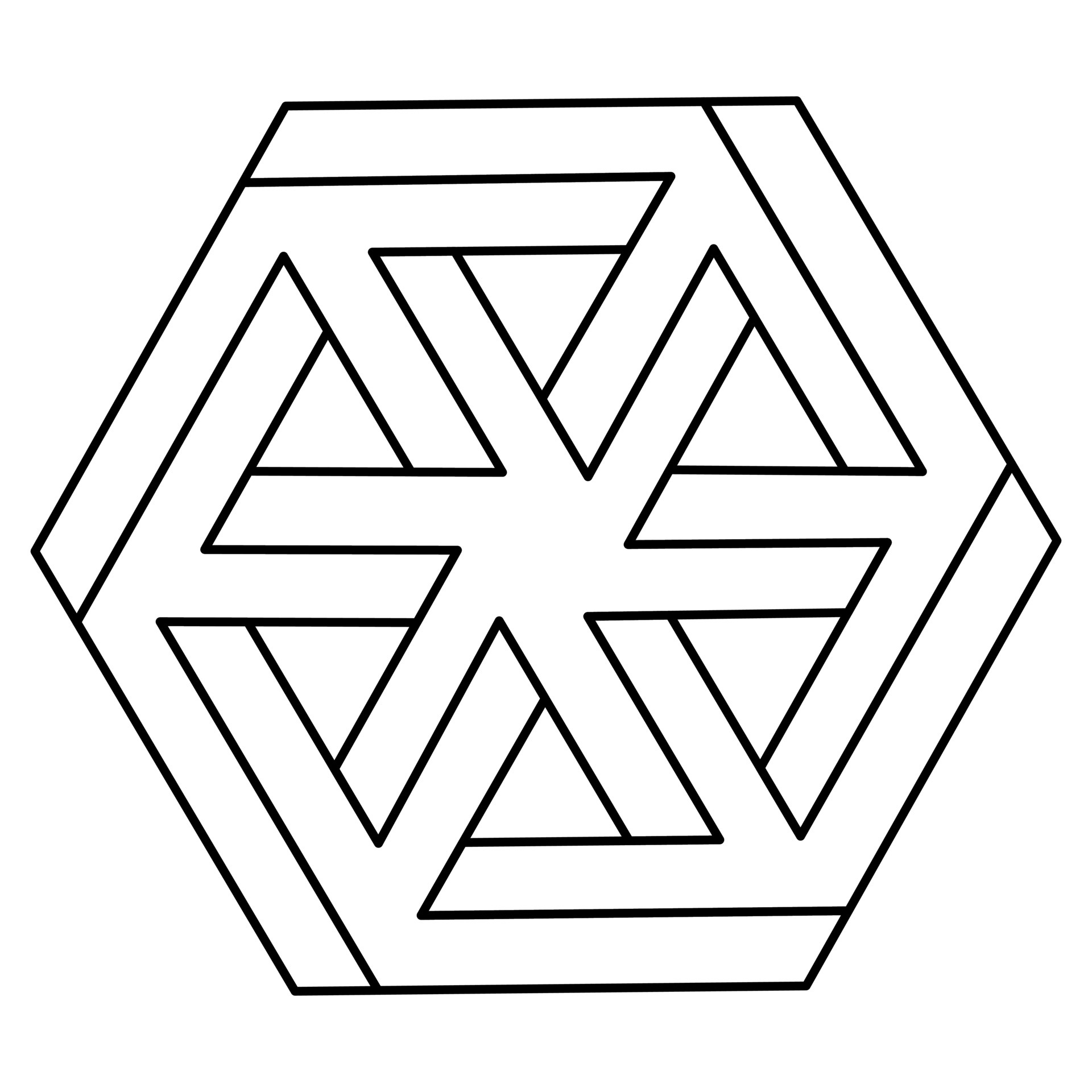 Sacred Geometry Hexagon Impossible Shapes Web Design Element Optical Illusion Object Line