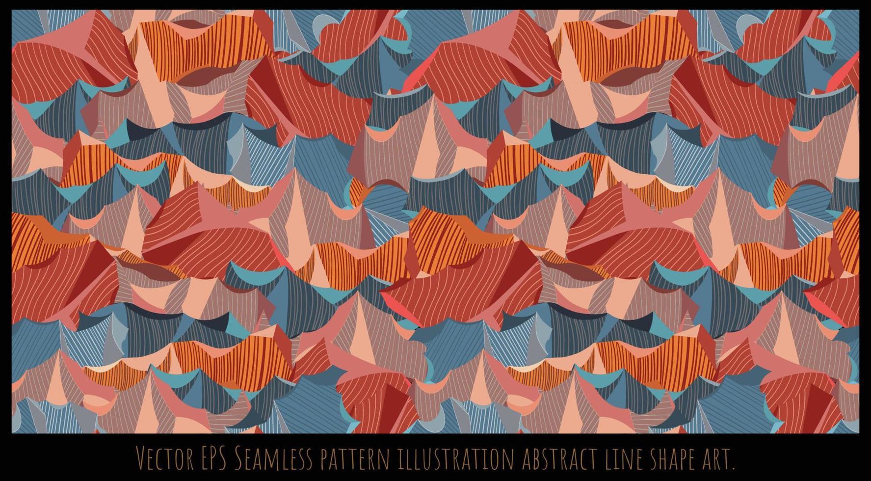 Vector EPS Seamless pattern illustration abstract line shape art ...