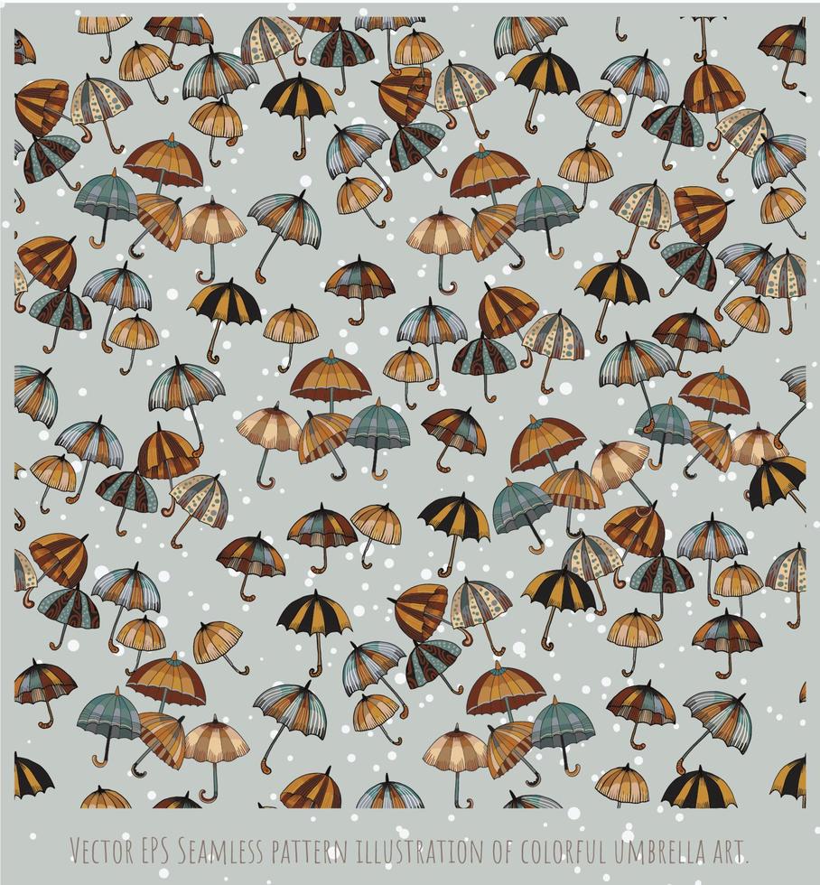 Vector EPS Seamless pattern illustration of colorful umbrella art ...
