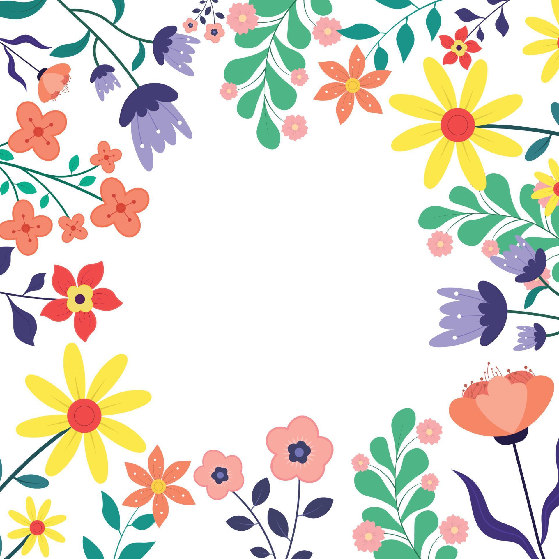 Beautiful spring background with flowers vector illustration. 4924601 ...