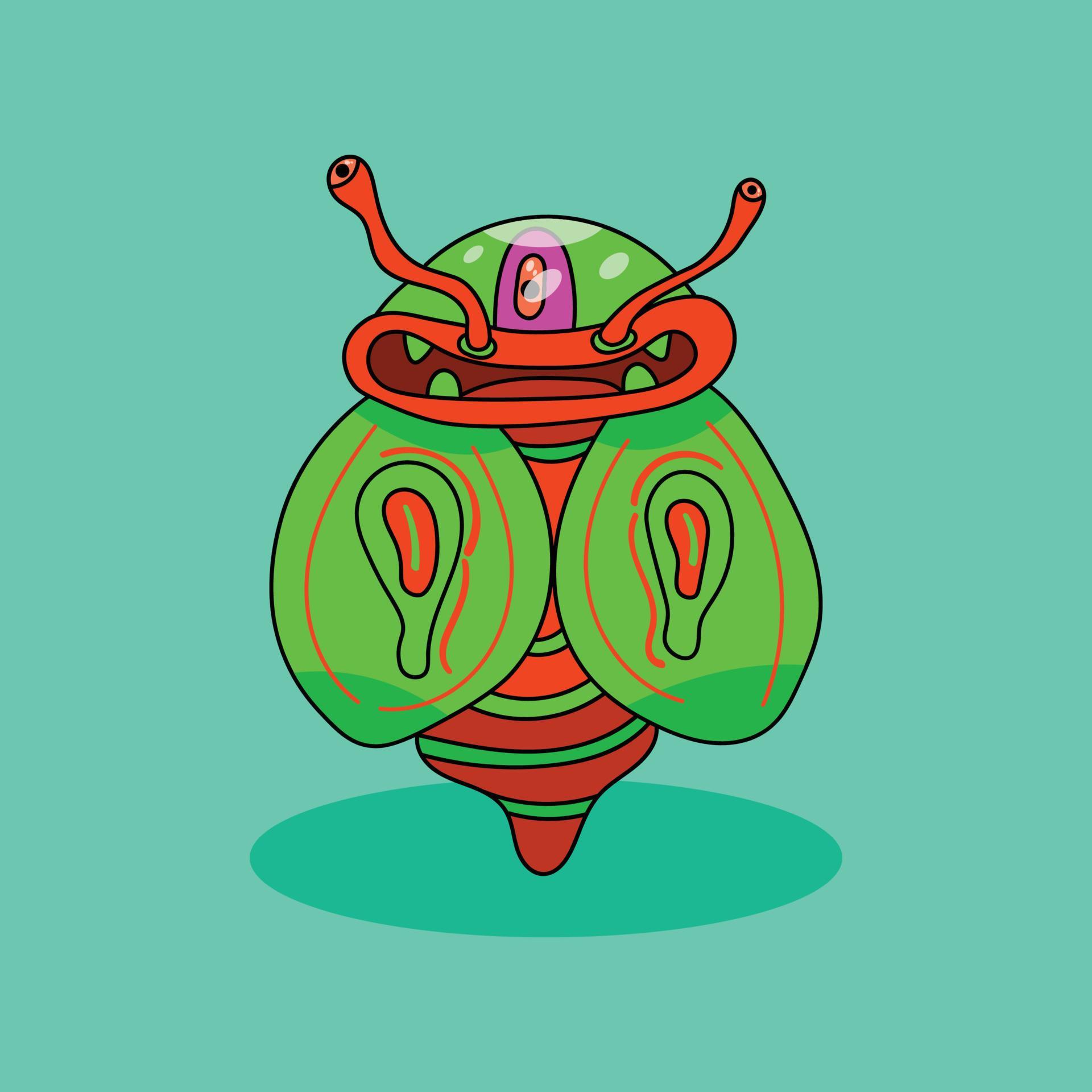 Cute doodle illustration of bee scary monster 4925587 Vector Art at ...