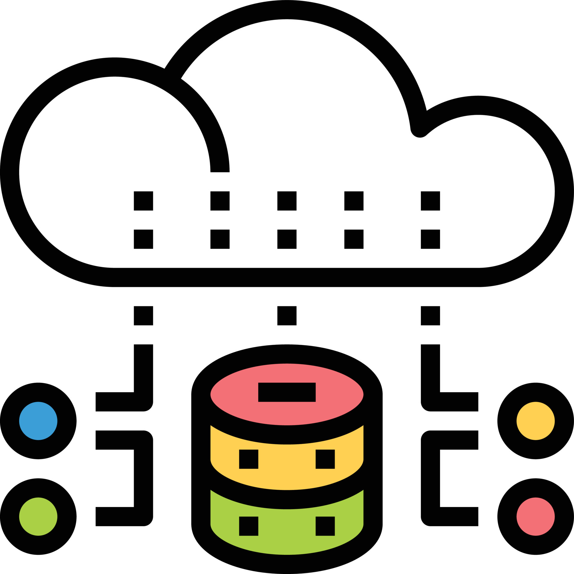 CLOUD DATABASE ICON VECTOR . 4925873 Vector Art at Vecteezy