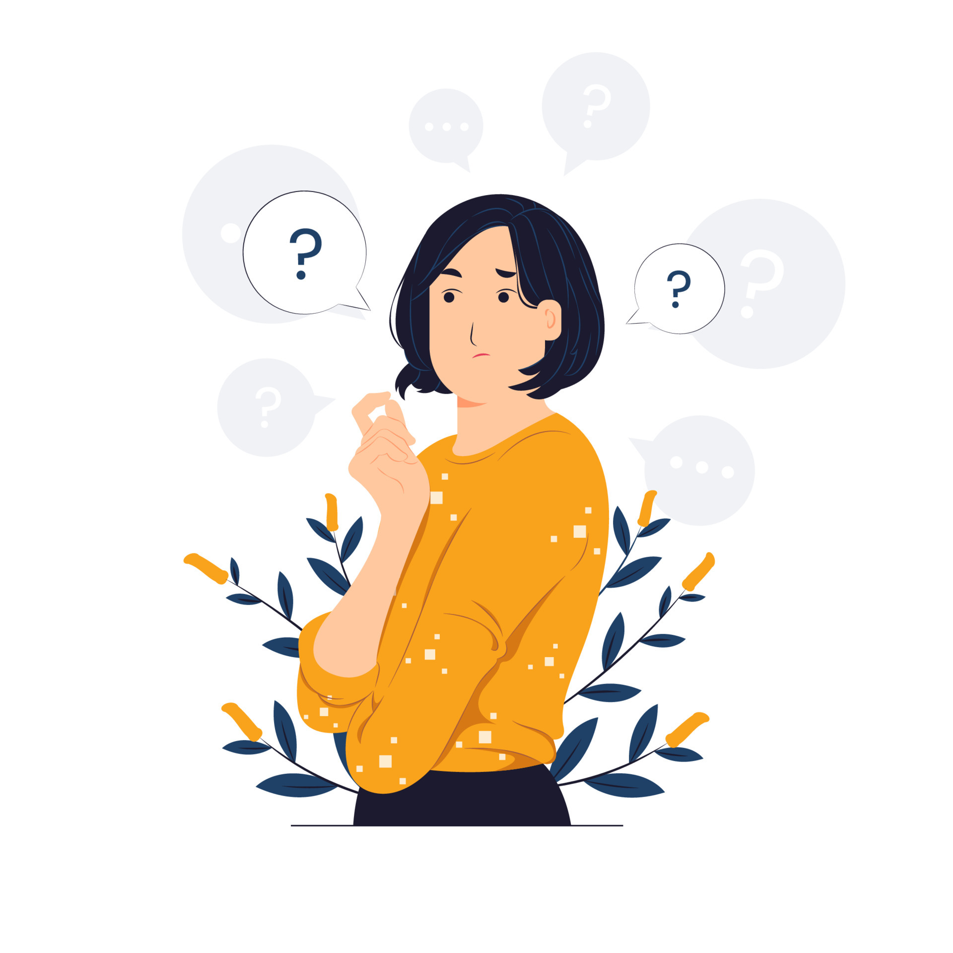 Woman Confuse Vector Art Icons And Graphics For Free Download