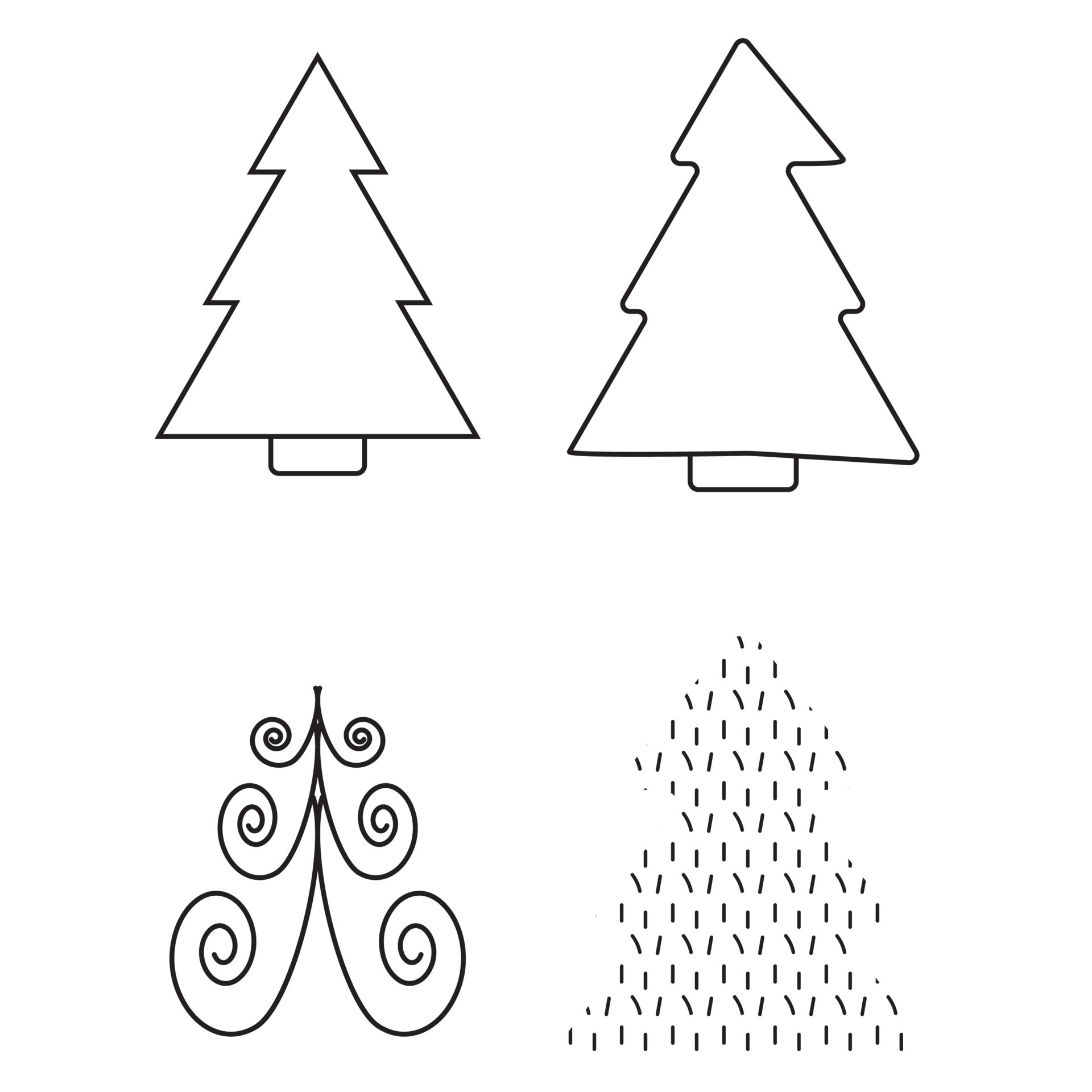 Christmas Tree Doodles Clip Art Vector Illustration HolidaysSet 4931681 ...