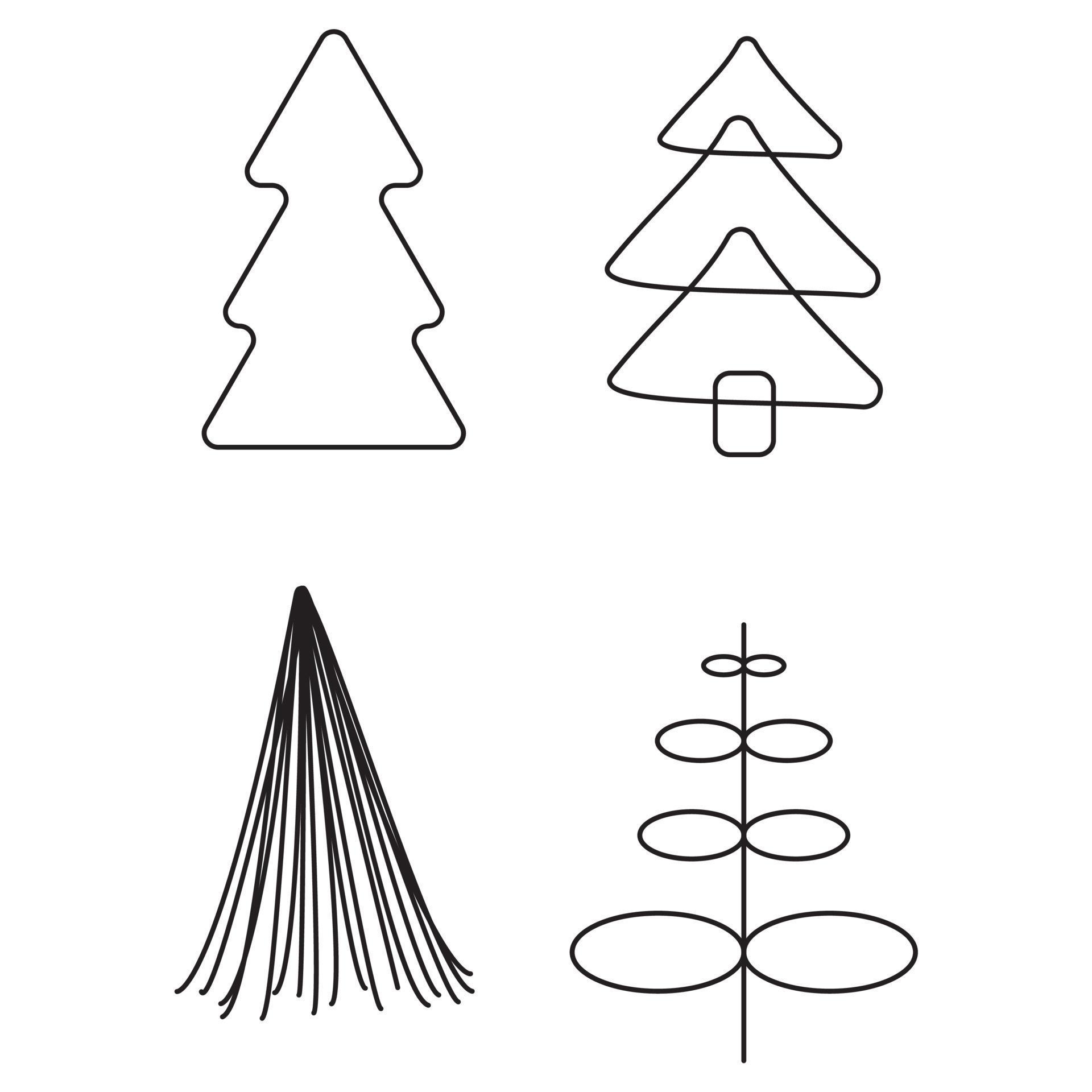 Christmas Tree Doodles Clip Art Vector Illustration HolidaysSet 4931682 ...