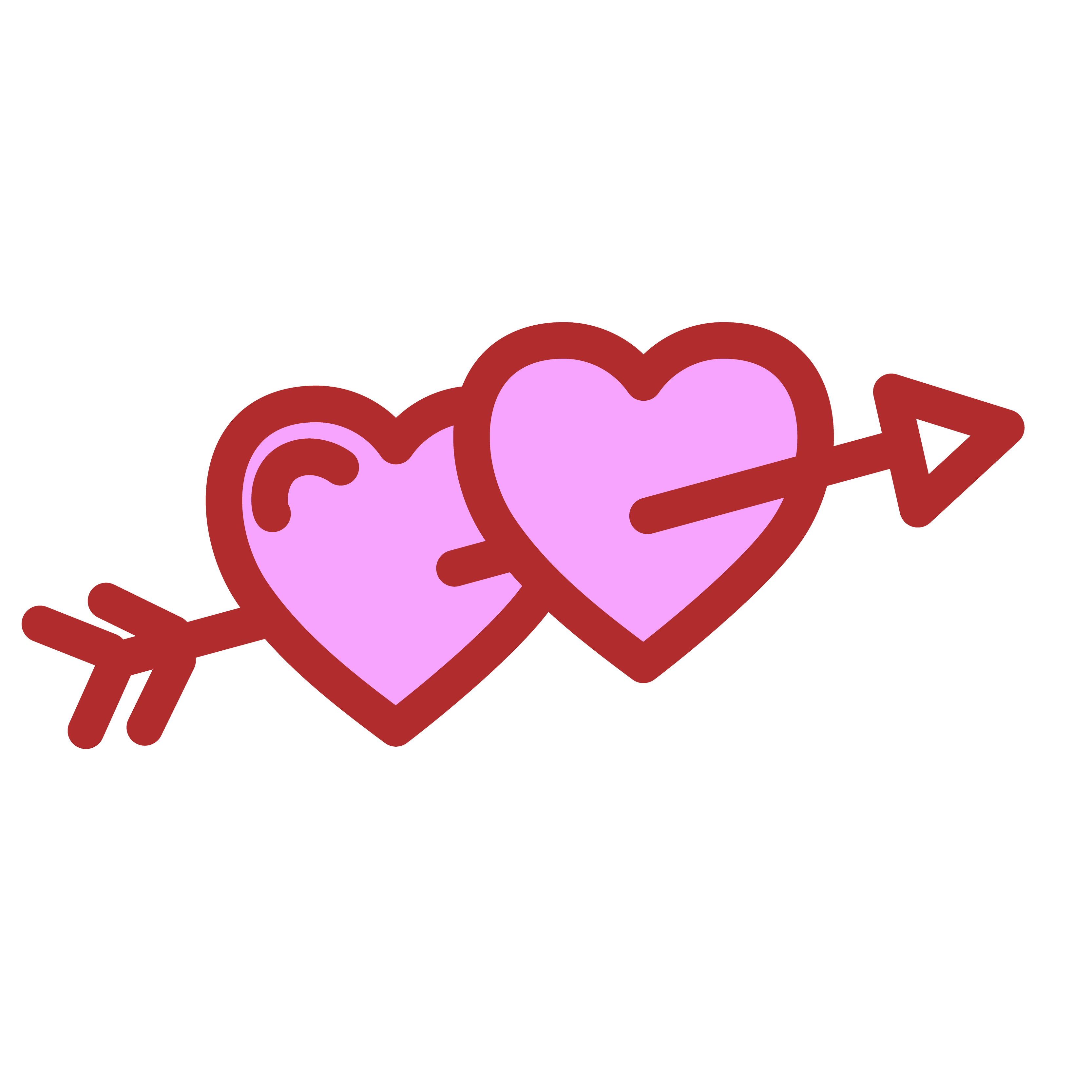 Arrow through two hearts. Valentines day icon. Vector 4938189 Vector ...