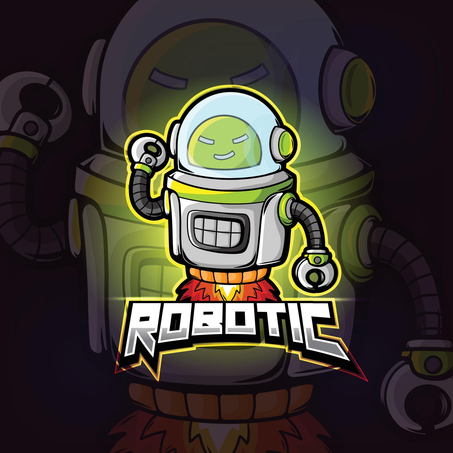 Robotic mascot esport logo design 4945267 Vector Art at Vecteezy