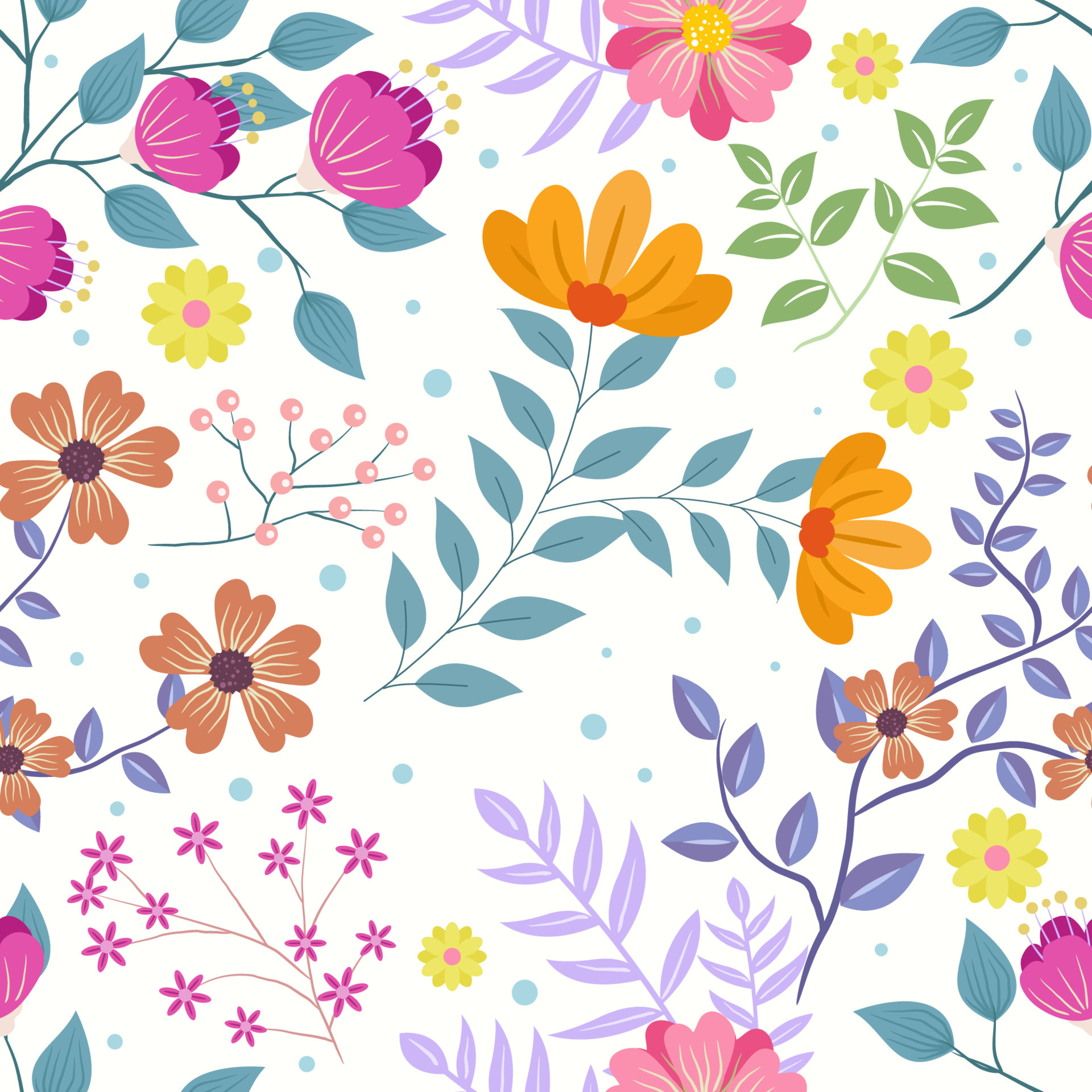 Spring Floral Seamless Pattern Background 4954309 Vector Art at Vecteezy
