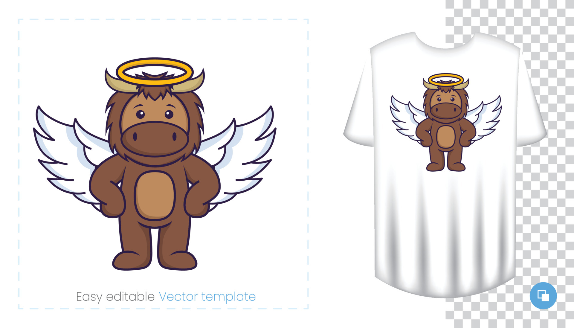 Cute Bull Mascot Character Can Be Used On Stickers Patches Textiles Paper Cloth And Others