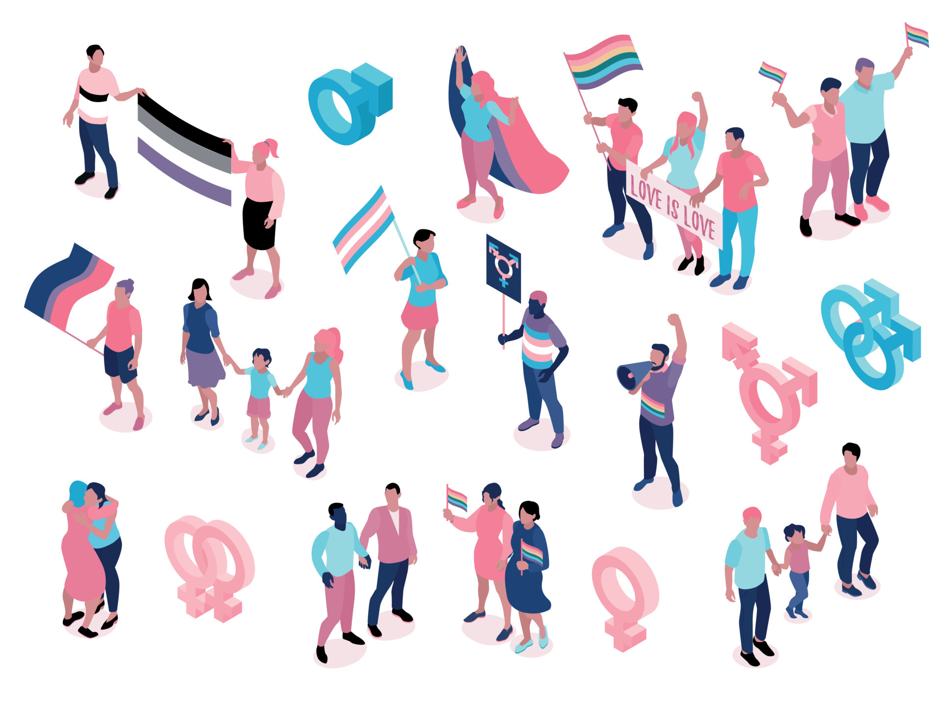 LGBT Community Isometric Set 4958529 Vector Art at Vecteezy