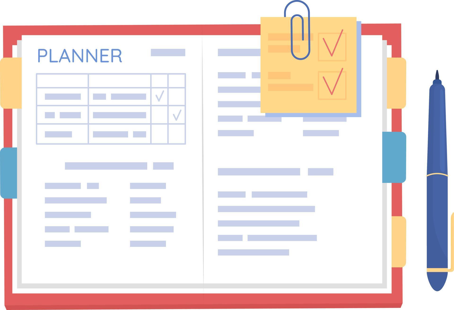 Open notebook semi flat color vector object 4958976 Vector Art at Vecteezy