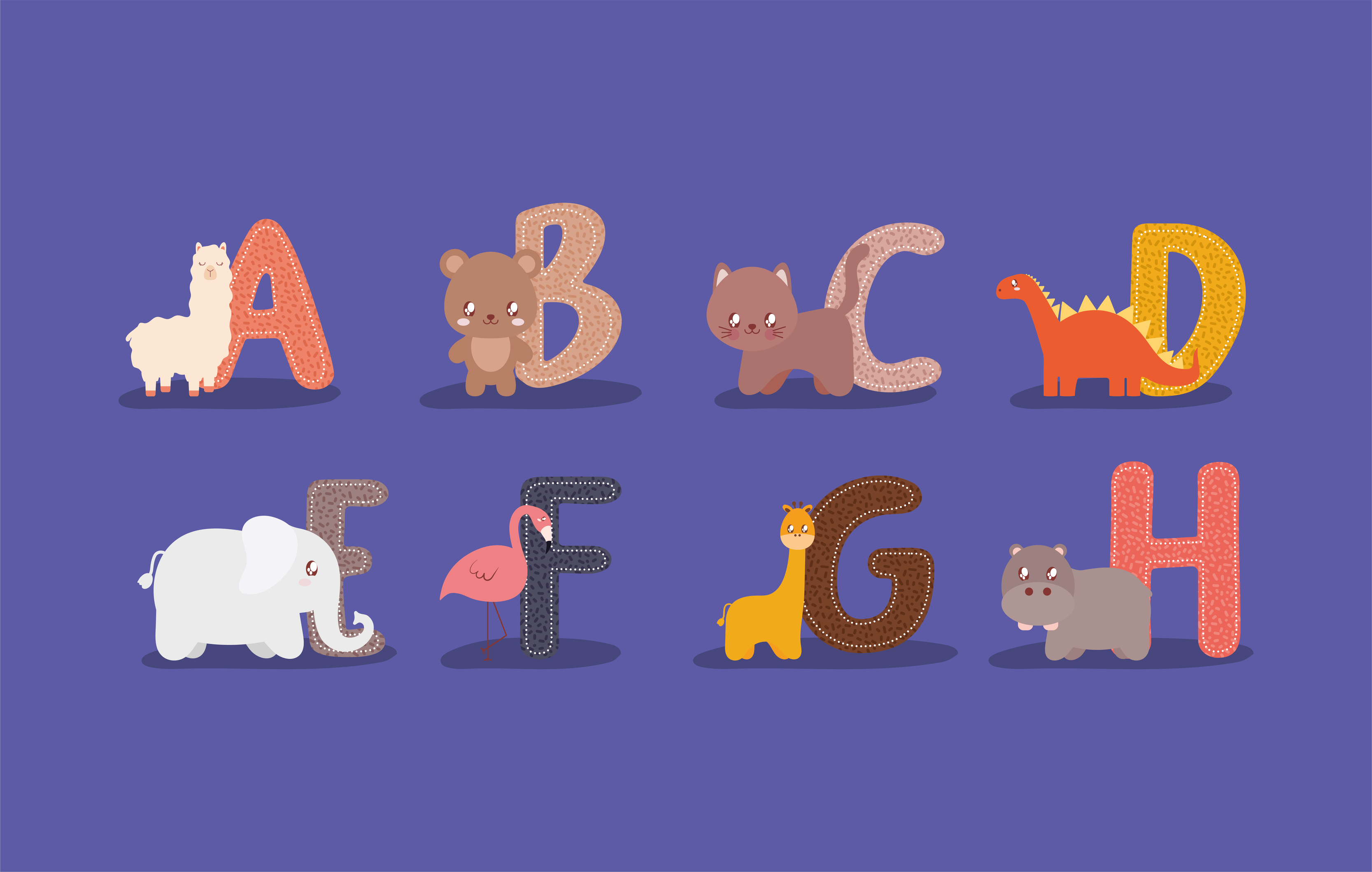 ABC with animals 4959437 Vector Art at Vecteezy
