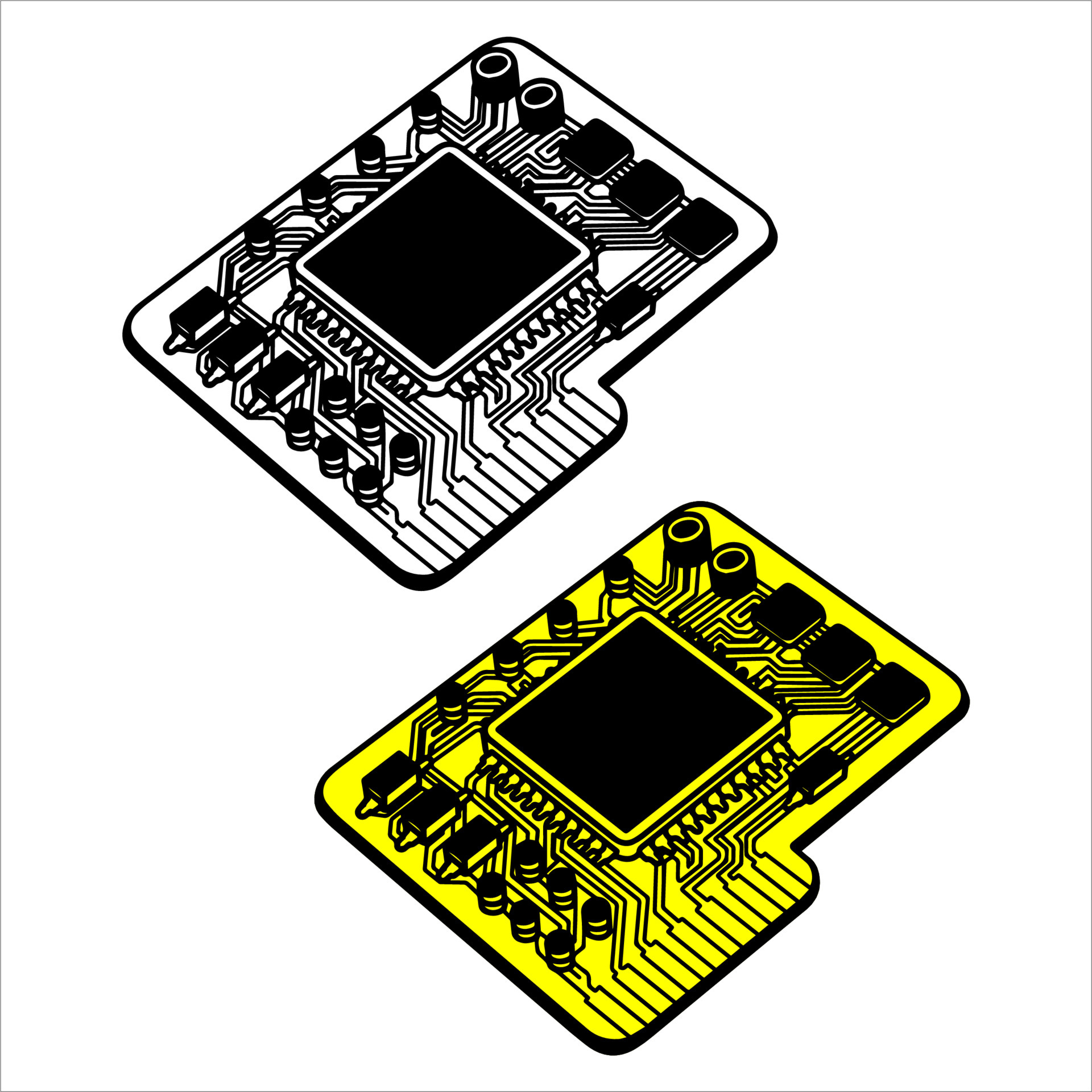 black and white computer circuit board vector design 4964089 Vector Art ...