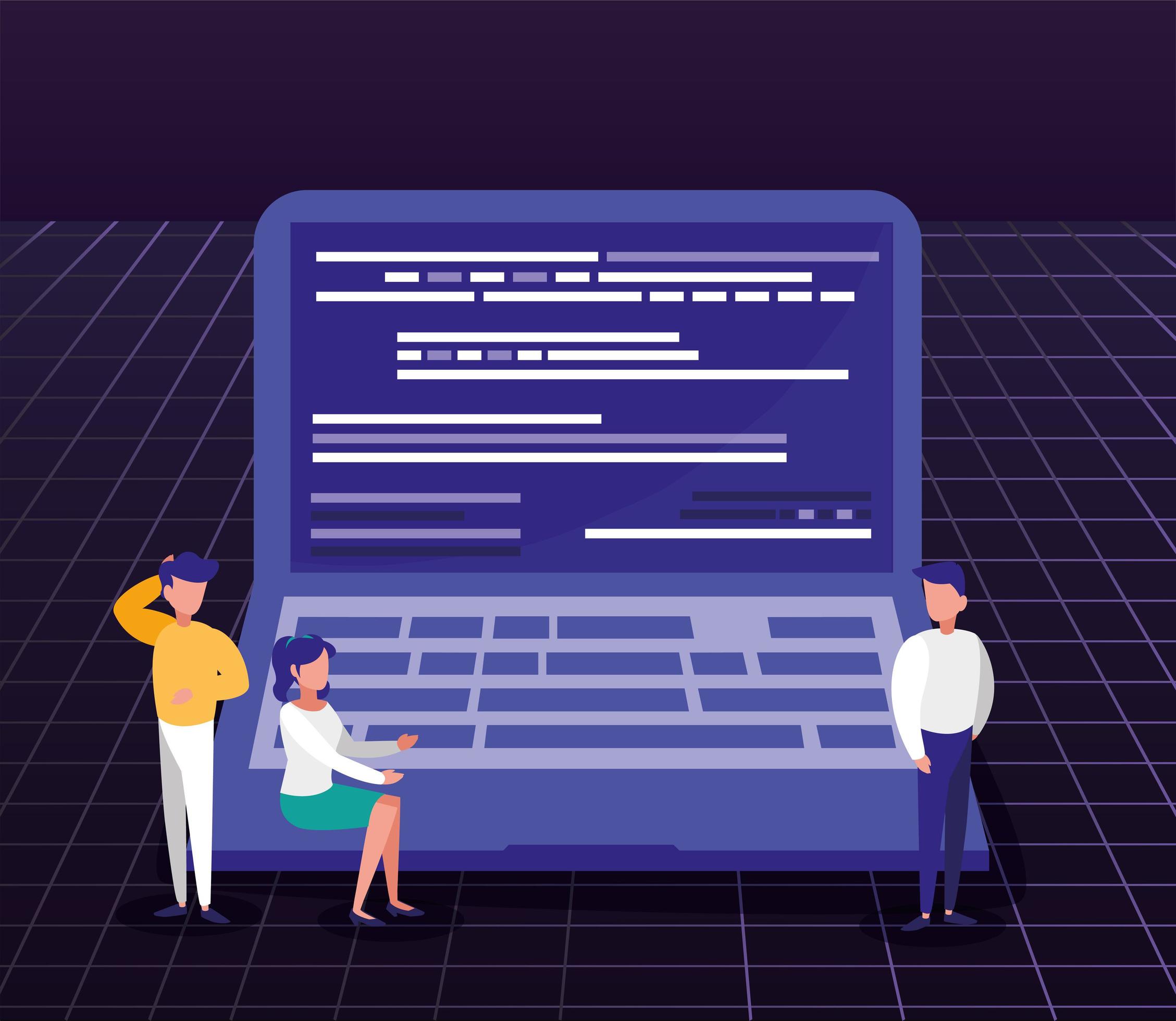 People with laptop vector design 4965501 Vector Art at Vecteezy