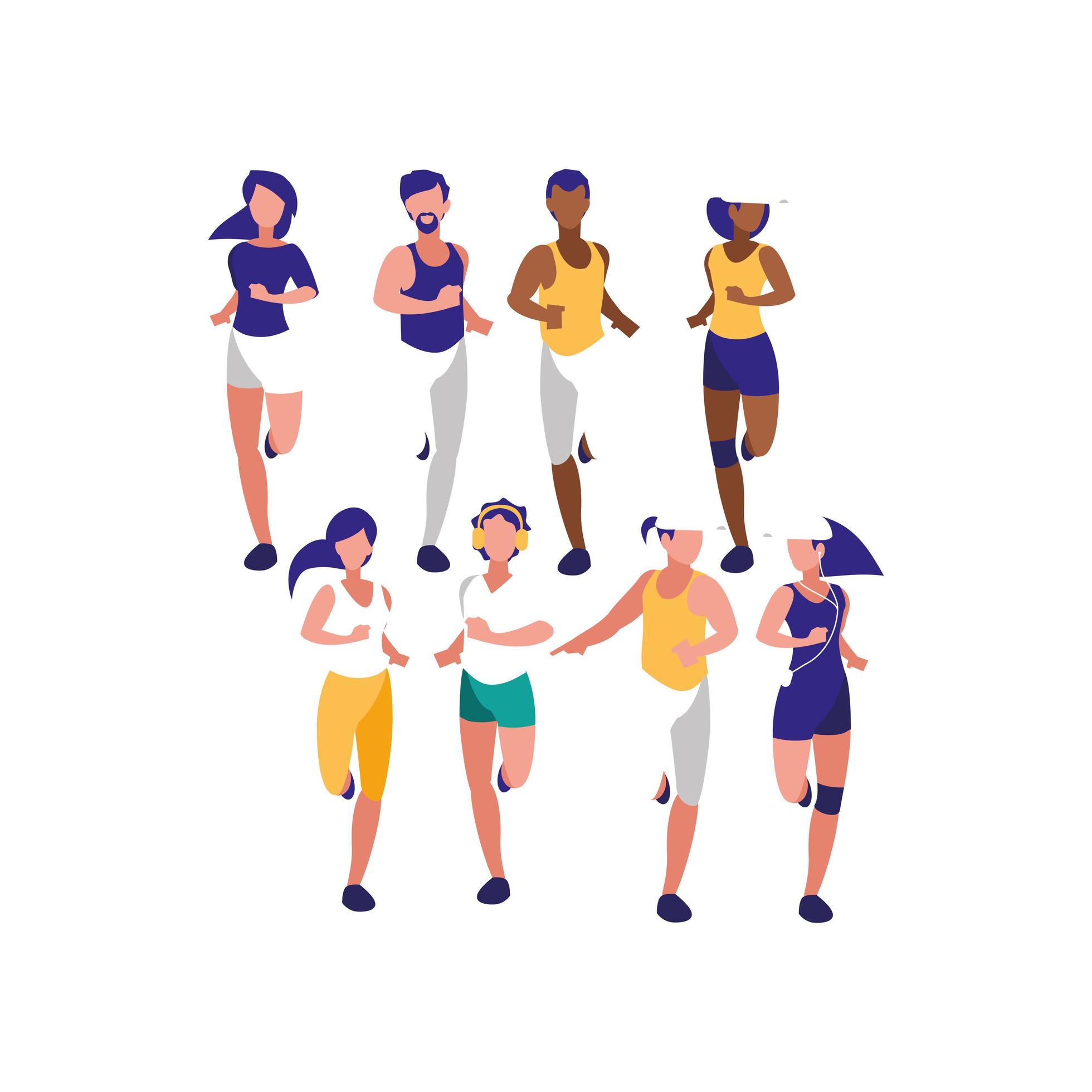 Women and men running vector design 4965543 Vector Art at Vecteezy