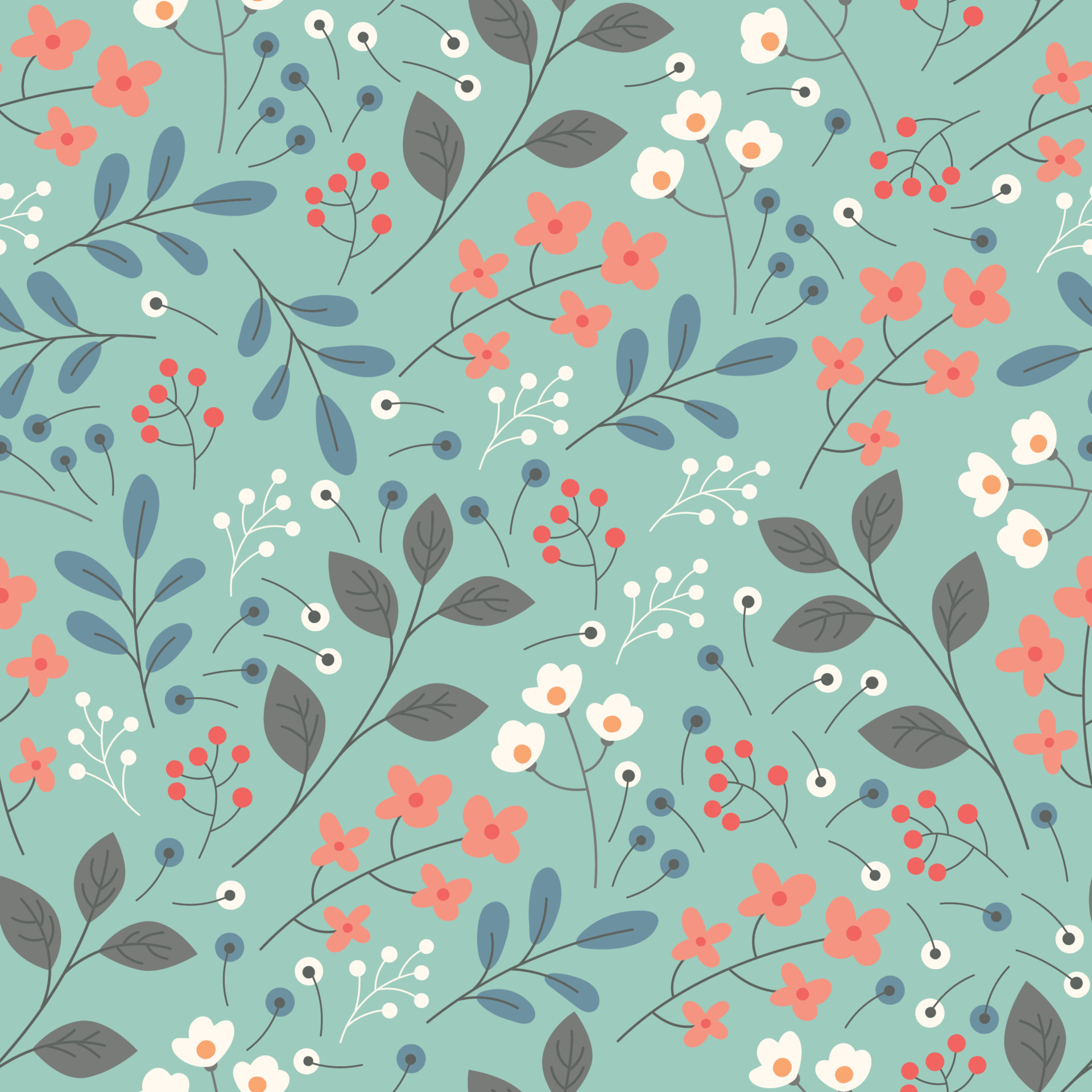 Spring Flowers Nature Seamless Pattern 4967695 Vector Art at Vecteezy