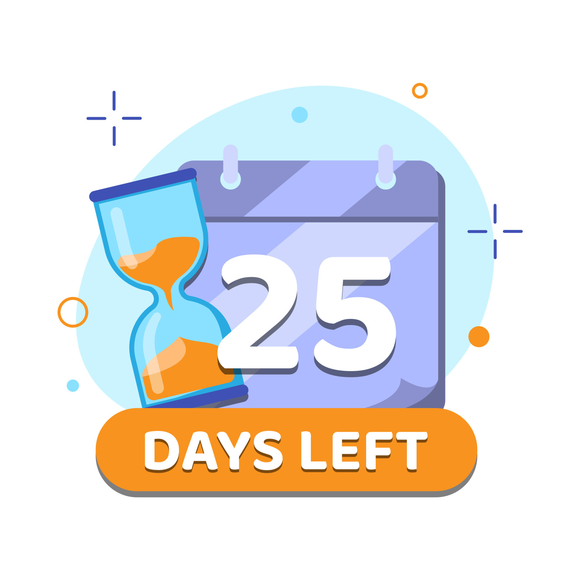 Modern Number Of Days Left Countdown Timer Template Icon Concept