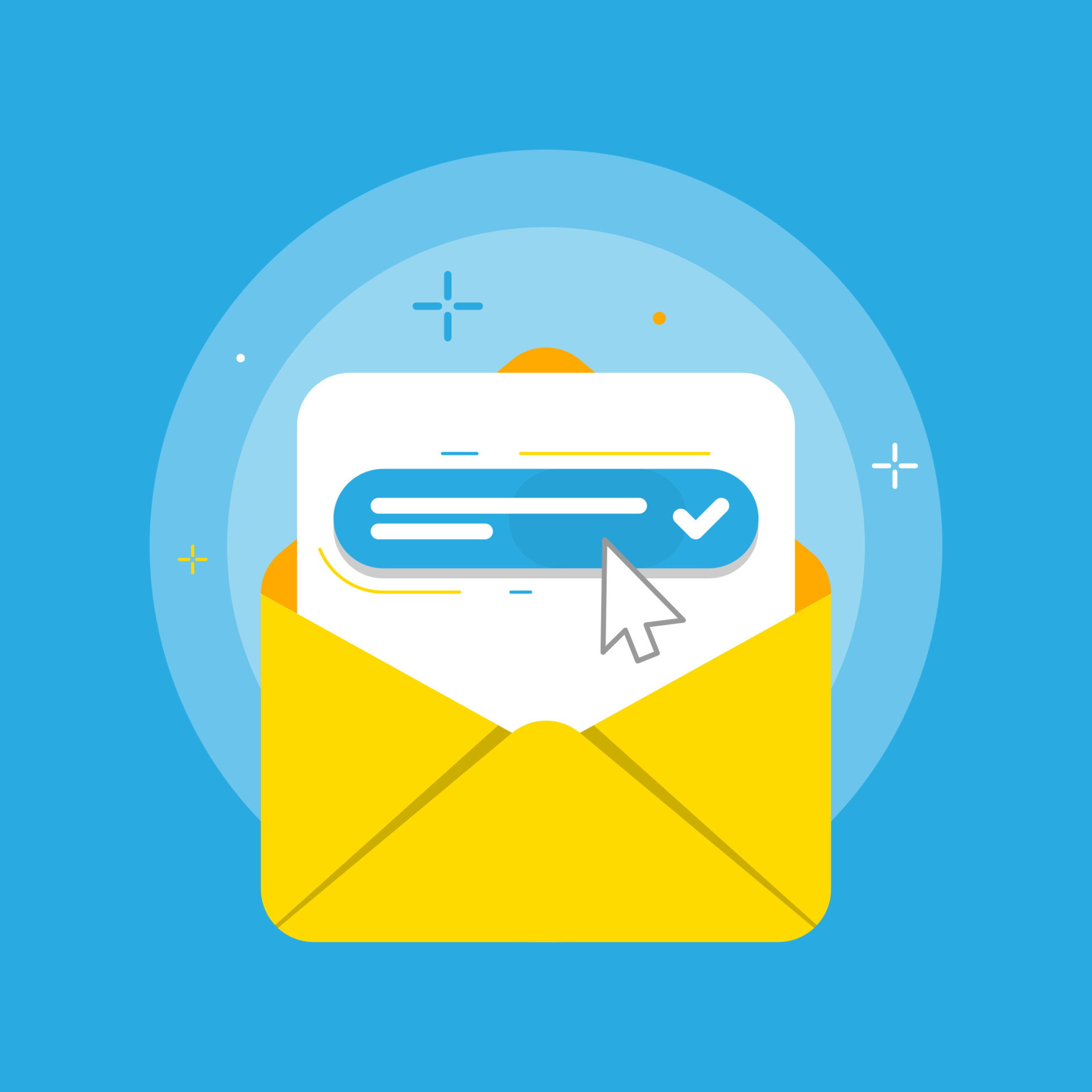open email verification concept illustration flat design vector eps10 ...