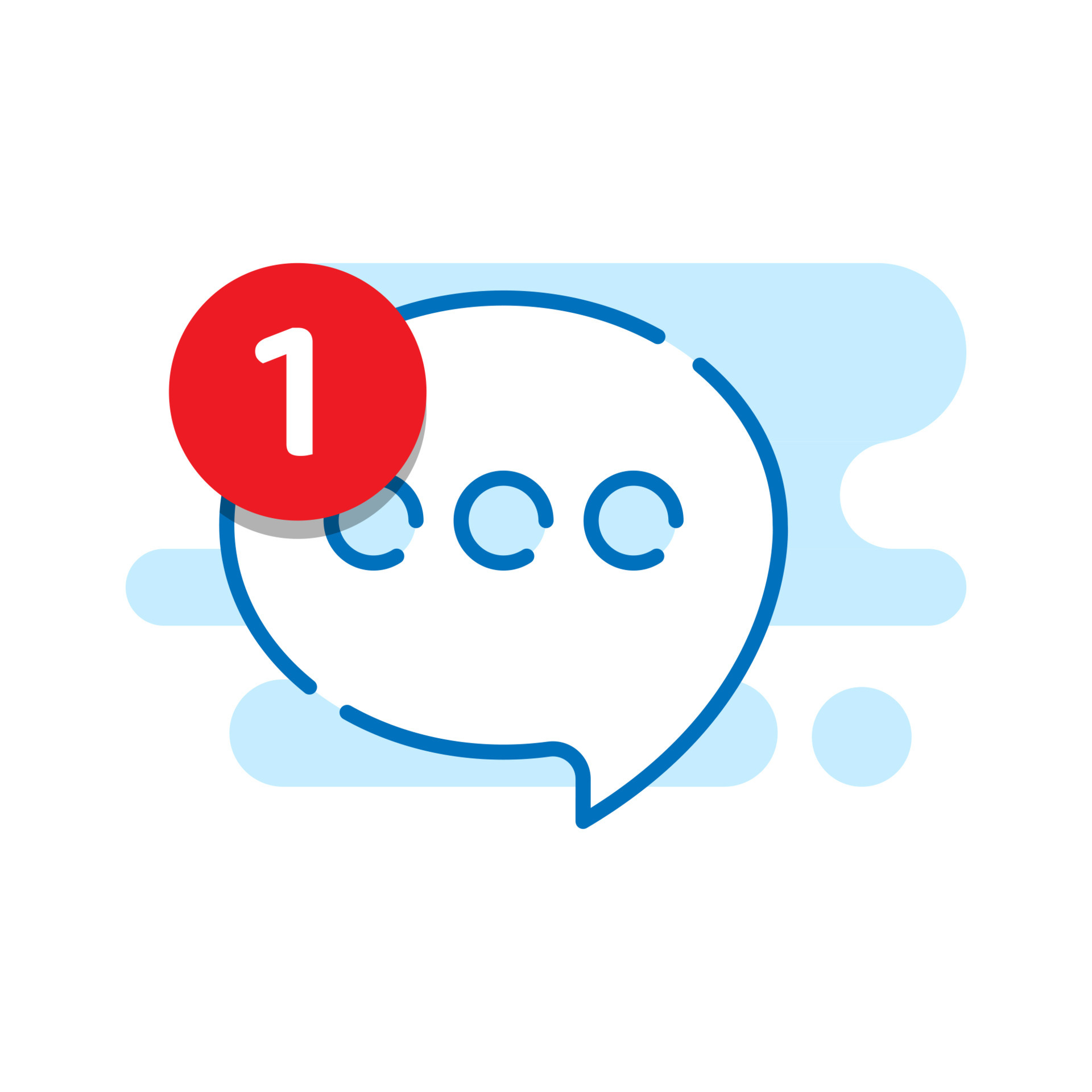 New Message Notification Pop Up Concept Illustration Flat Design Vector Eps10 Simple Modern