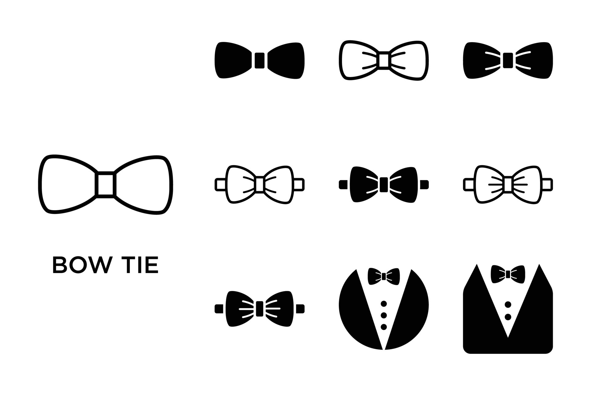 bow tie icon set vector design template 4969063 Vector Art at Vecteezy