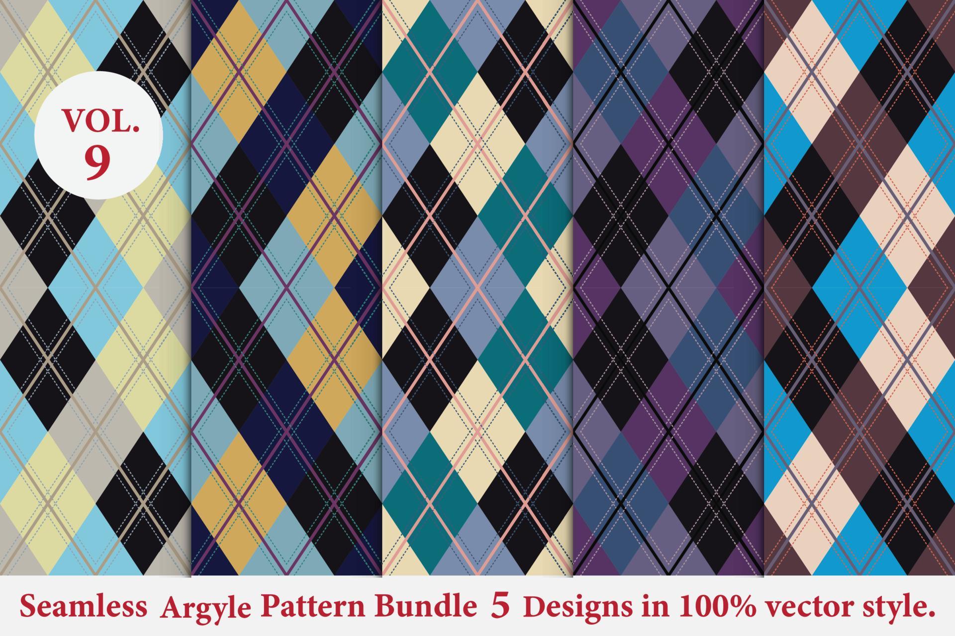 Argyle Pattern Bundle 5 designs,Argyle vector,geometric, background ...