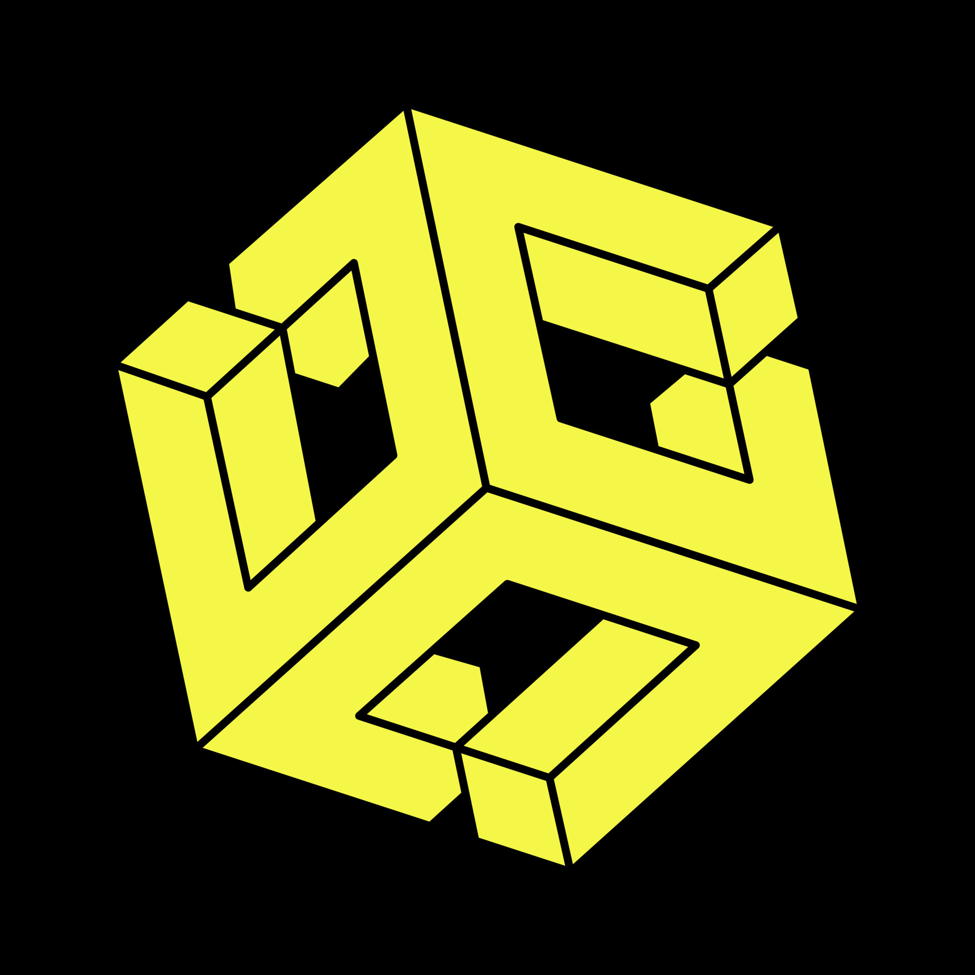 Impossible Shapes Escher Style Web Design Element Optical Illusion Object Line Design