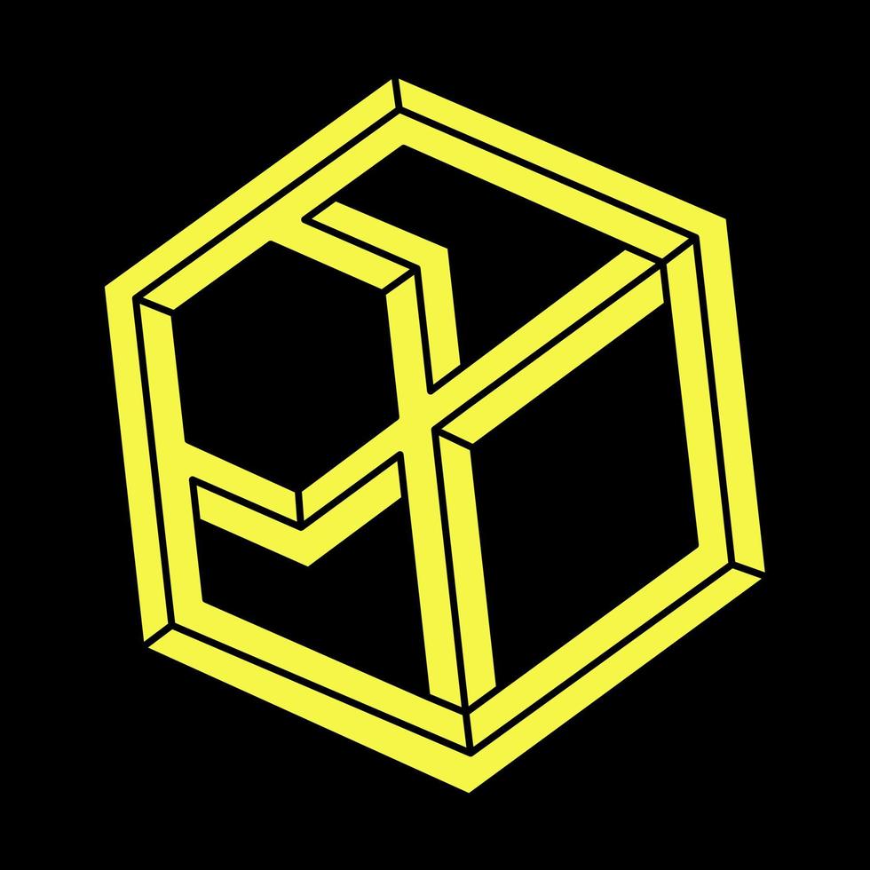 Optical Illusion Objects Line Design Impossible Shapes Web Design Element Geometric Figures