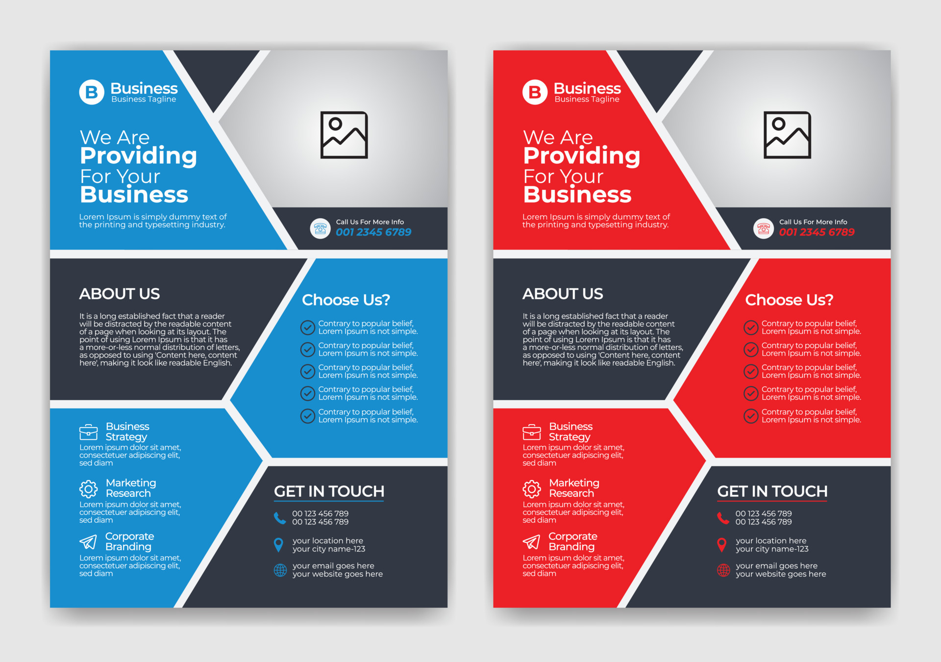 Blue and Red Color Modern, Creative, Eye Catching and Professional ...