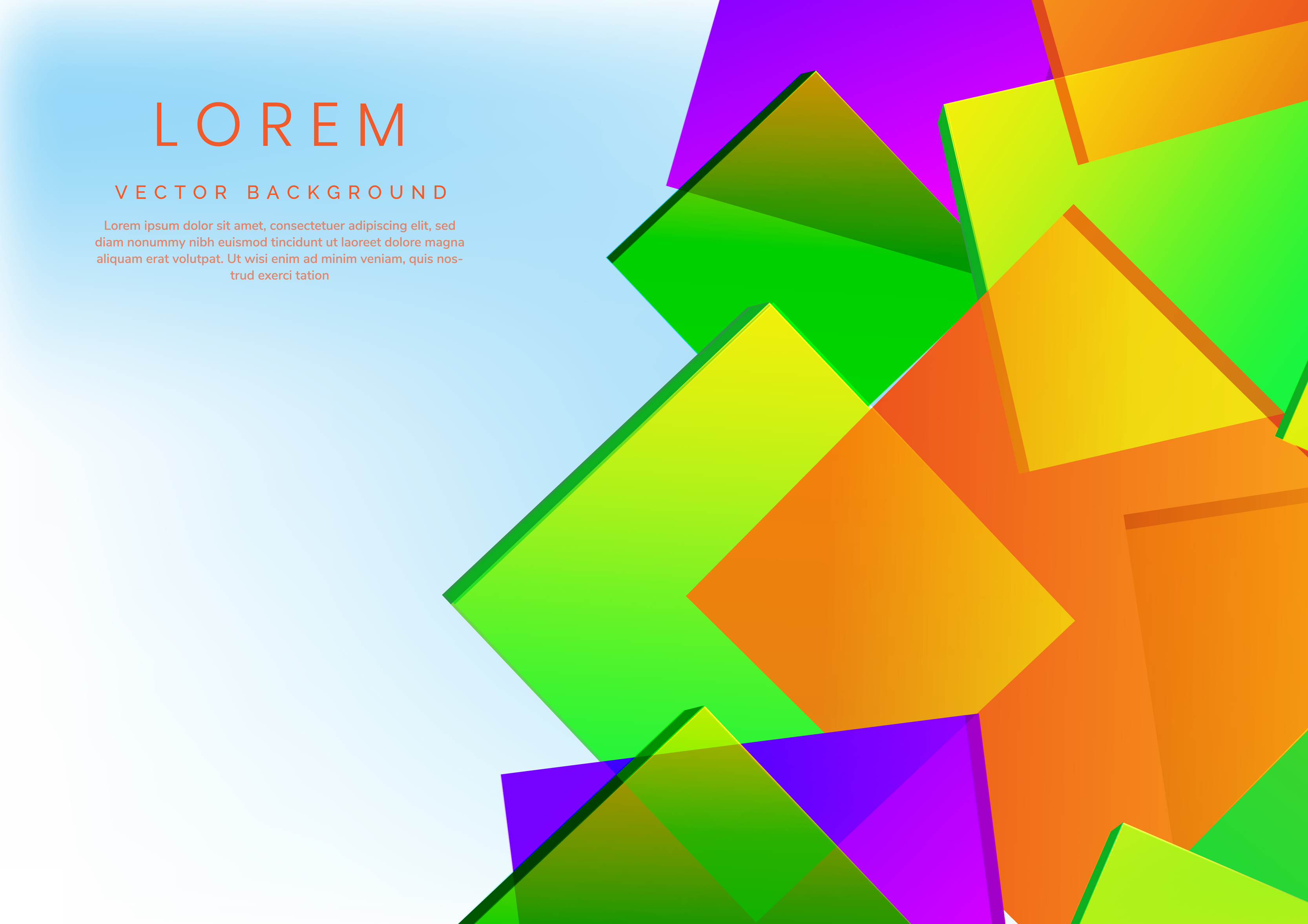 Abstract Vibrant Geometric Square Pattern Colorful Overlapping On Light