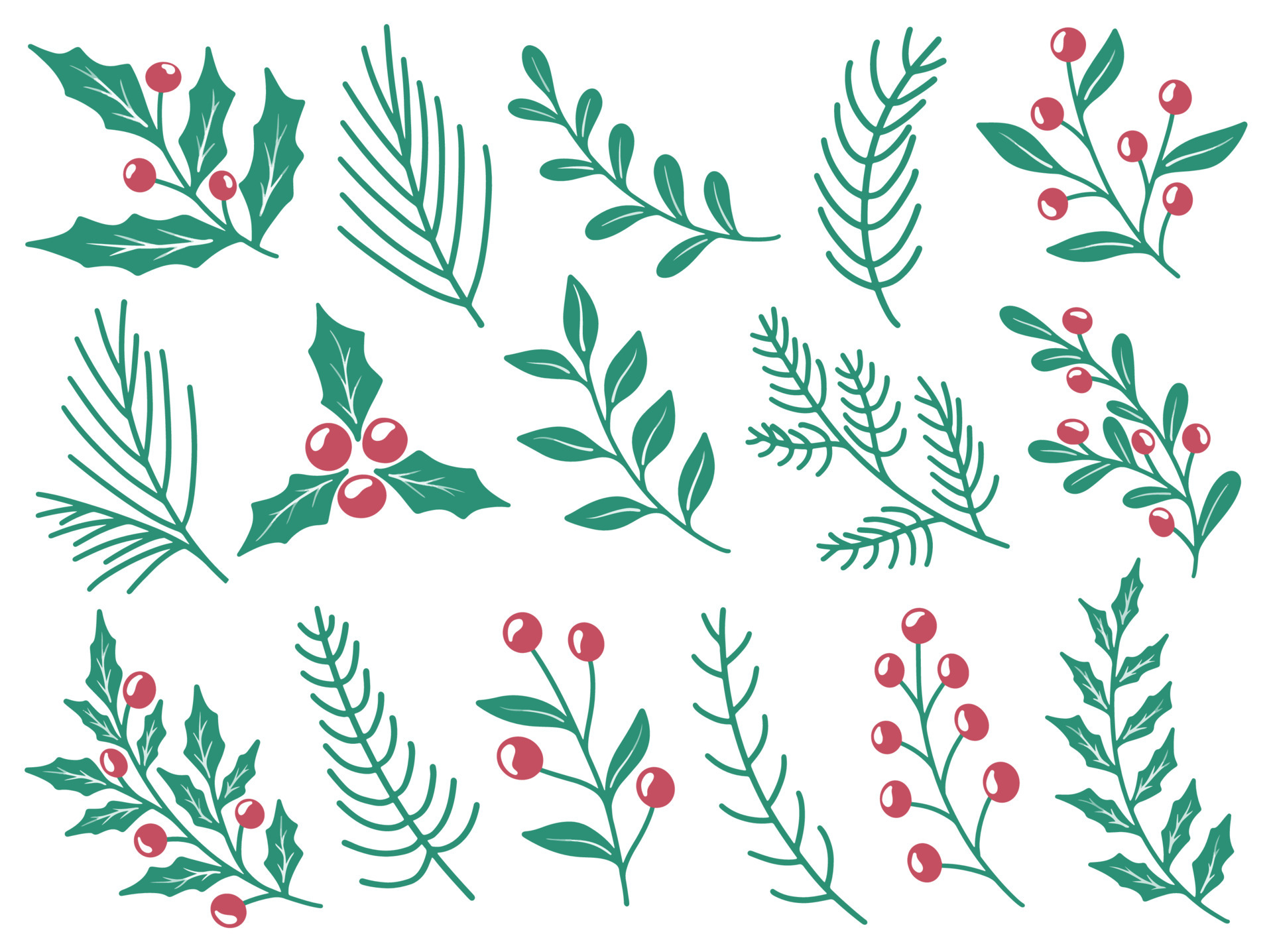 Set of Christmas design element collection 4972268 Vector Art at Vecteezy