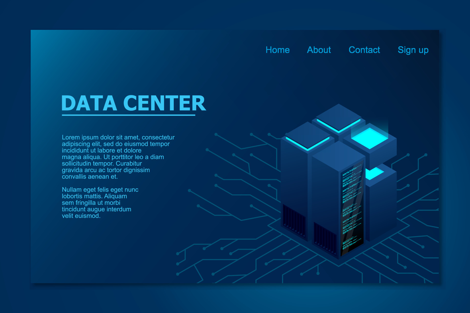 Concept Of Big Data Processing Center Isometric Data Center Isometric Servers Vector Design