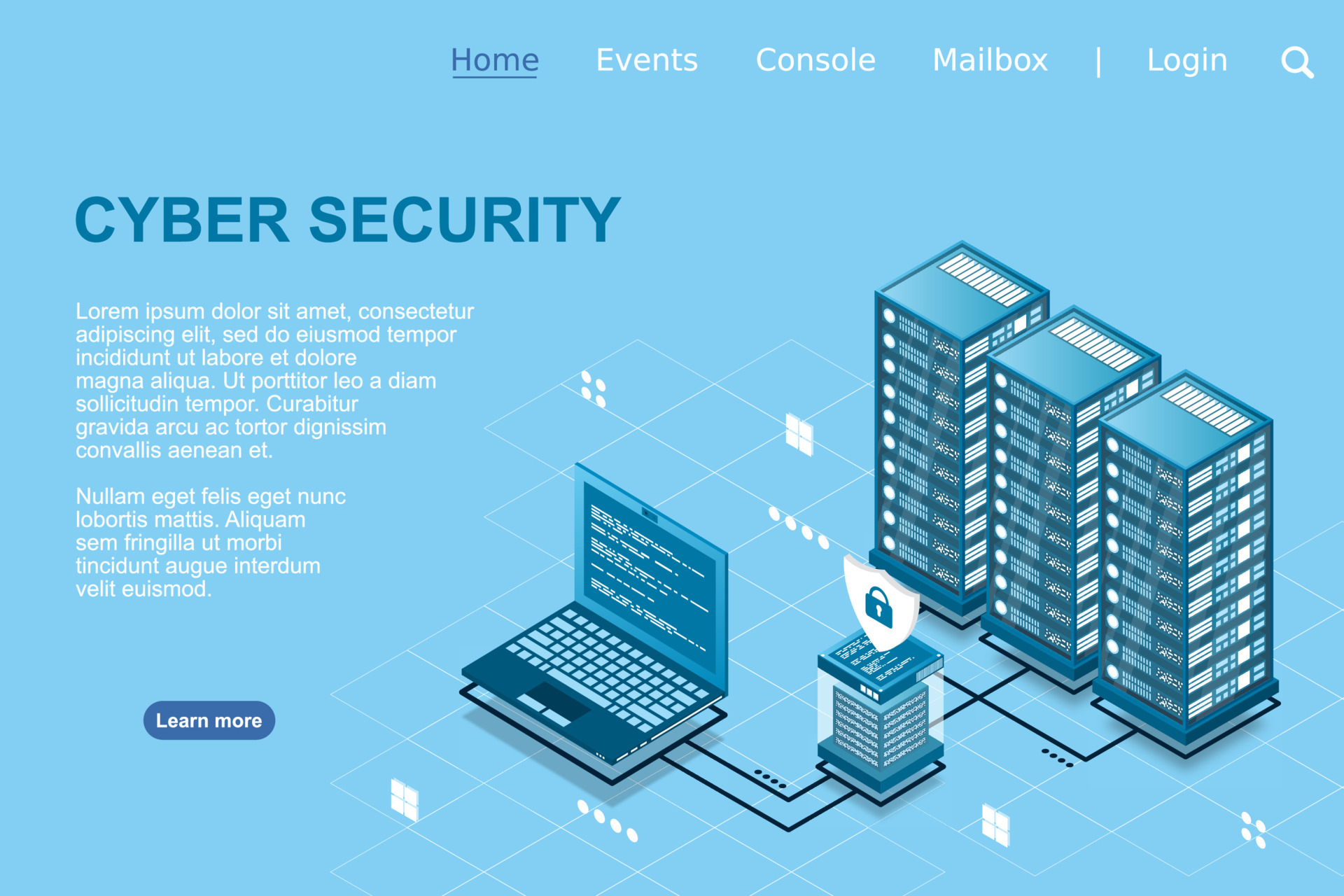 Network Cyber Security Isometric Vector Illustration Online Server Protection System Concept