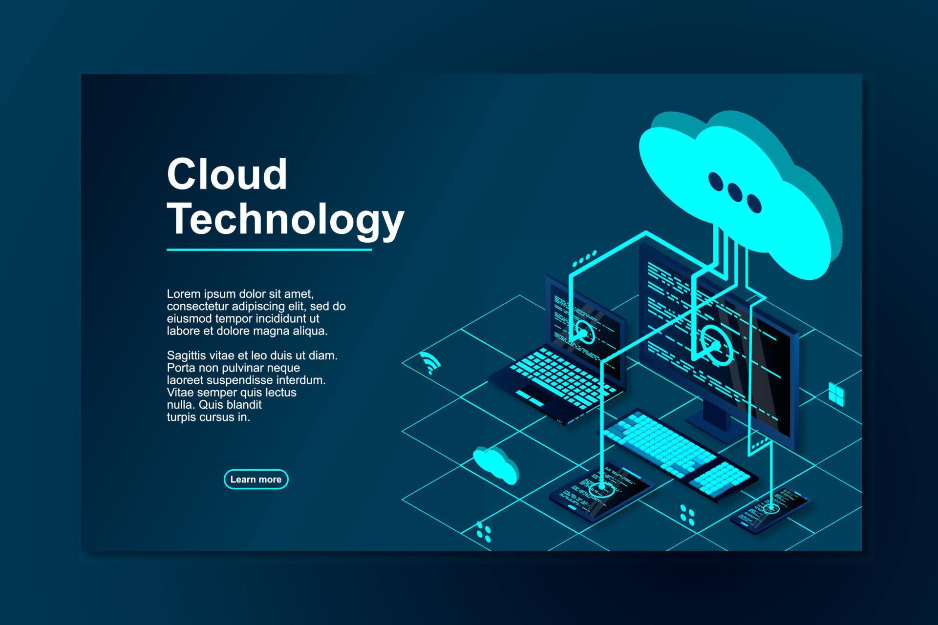 Vector 3d isometric illustration network with computer, laptop, tablet ...