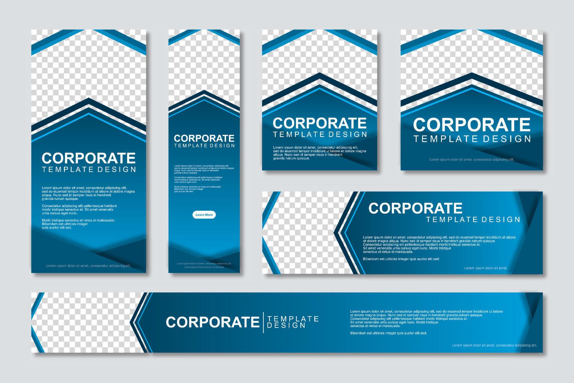 Set of modern web banners template design with a place for photos ...