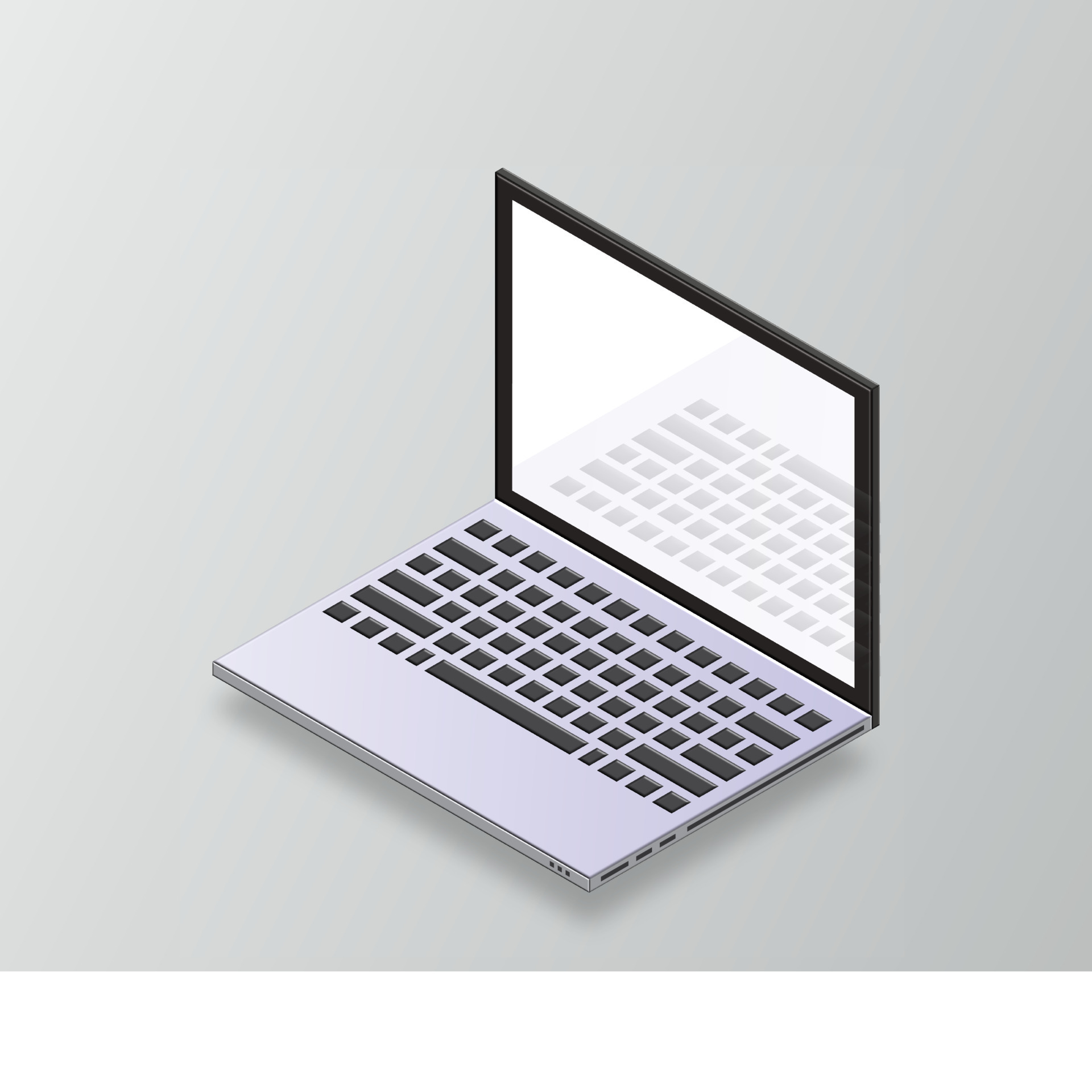 Vector 3d isometric laptop computer. Isometric mock up of laptop. 3d ...