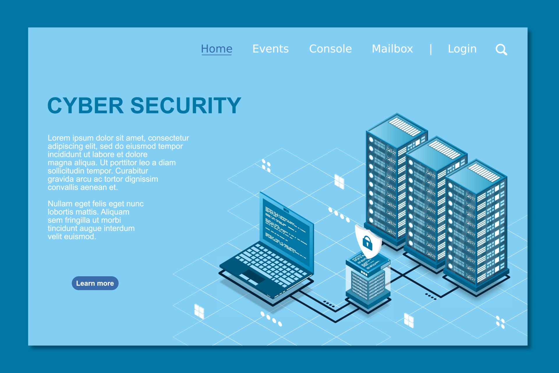 Network Cyber Security Isometric Vector Illustration Online Server Protection System Concept