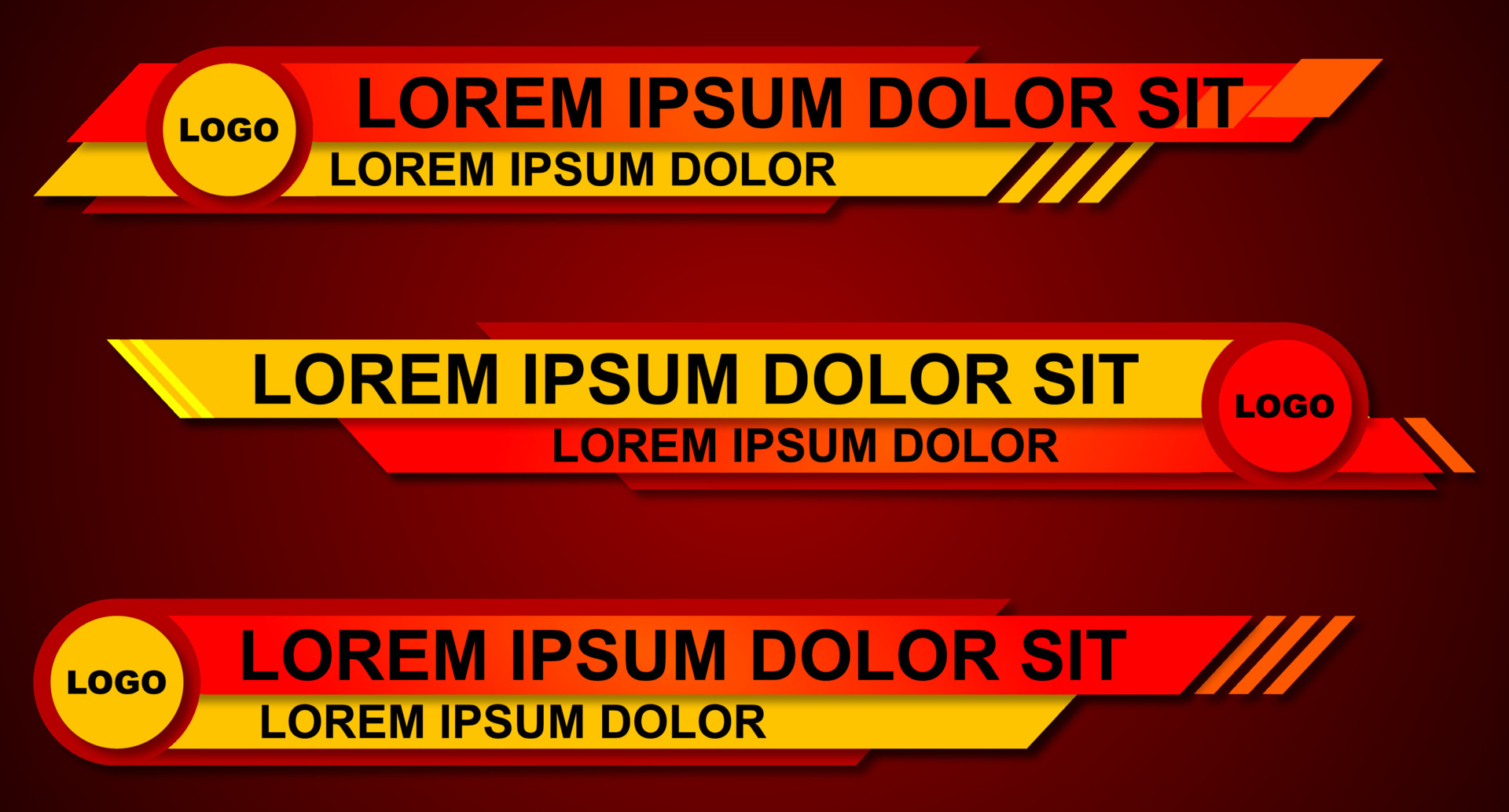 Modern stylish lower third banner template design. Graphic set of ... Modern stylish lower third banner template design. Graphic set of ...