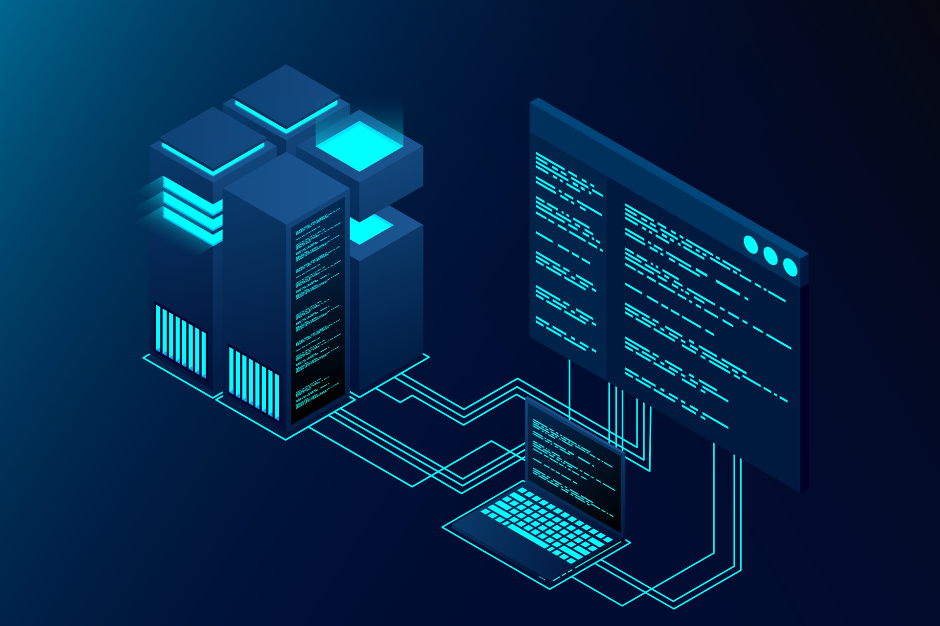 Concept Of Big Data Processing Center Isometric Data Center Isometric Servers Vector Design