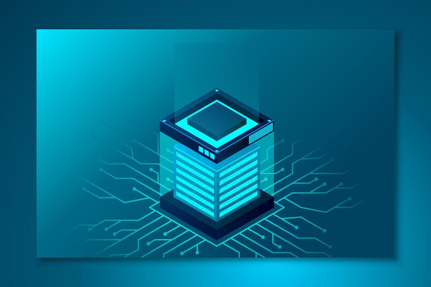 Isometric Data center landing page. Isometric servers vector design ...