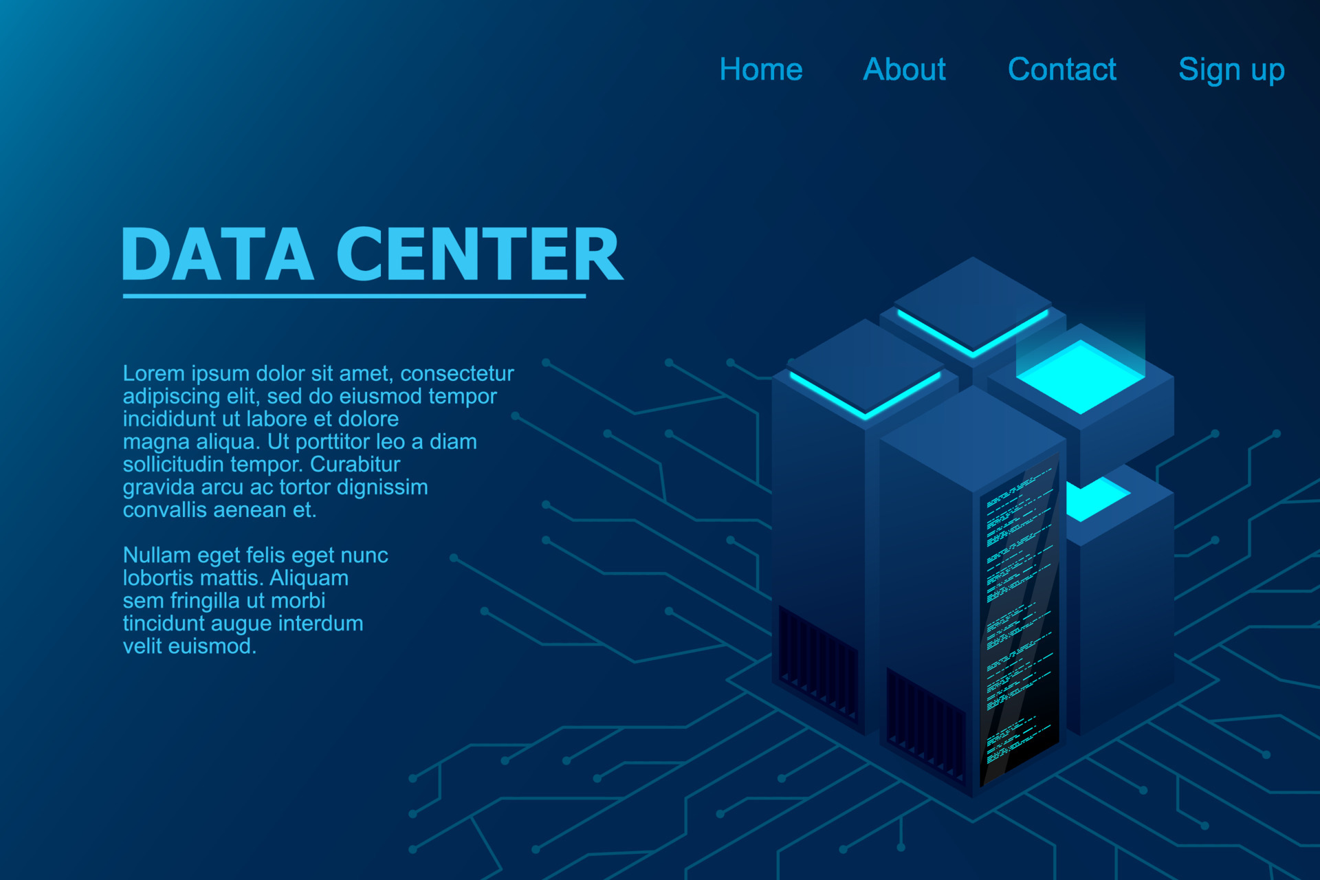 Concept of big data processing center. Isometric Data center. Isometric servers vector design ...