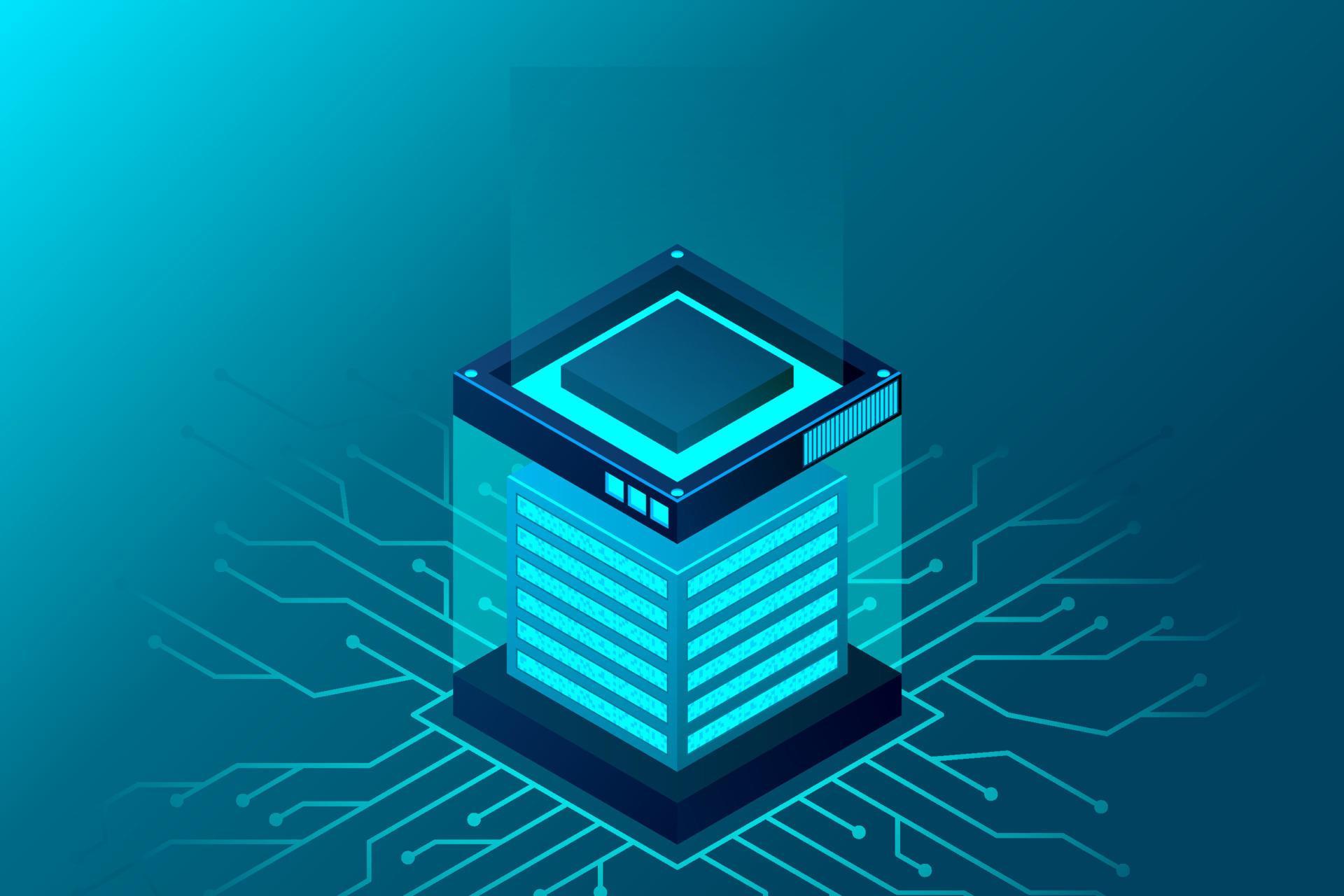 Isometric Data center landing page. Isometric servers vector design ...