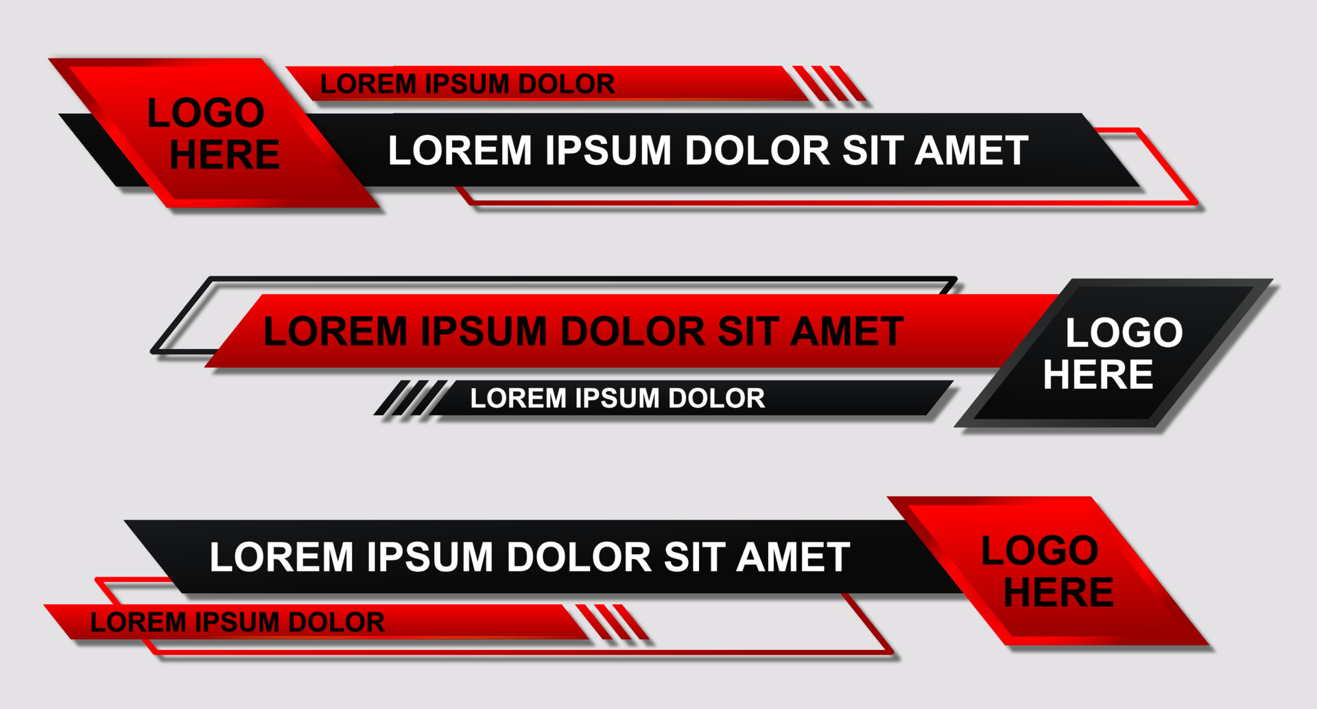Modern stylish lower third banner template design. Graphic set of ... Modern stylish lower third banner template design. Graphic set of ...
