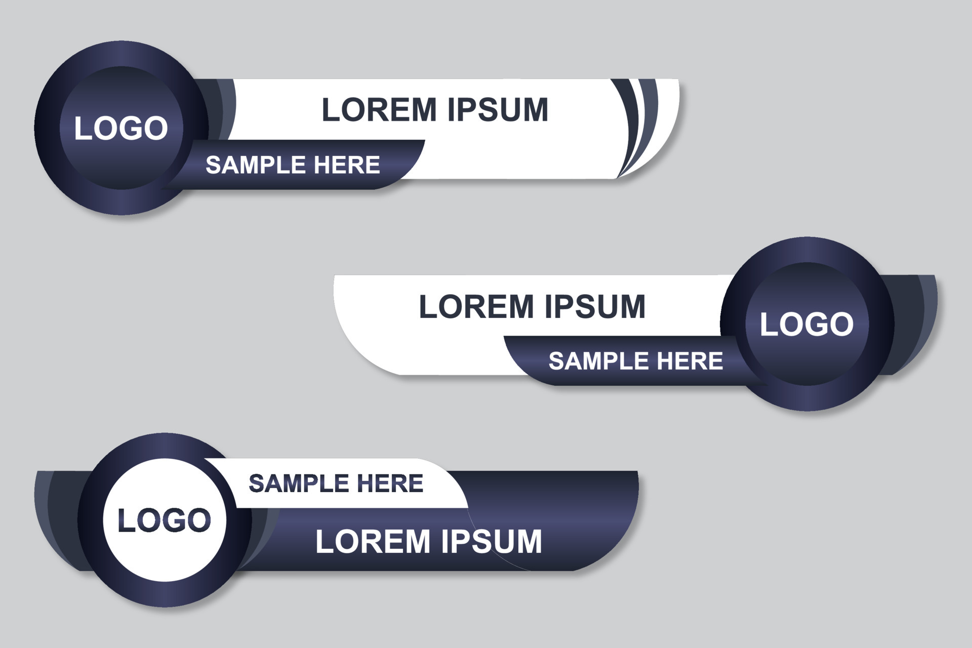 Modern stylish lower third banner template design. Graphic set of ... Modern stylish lower third banner template design. Graphic set of ...