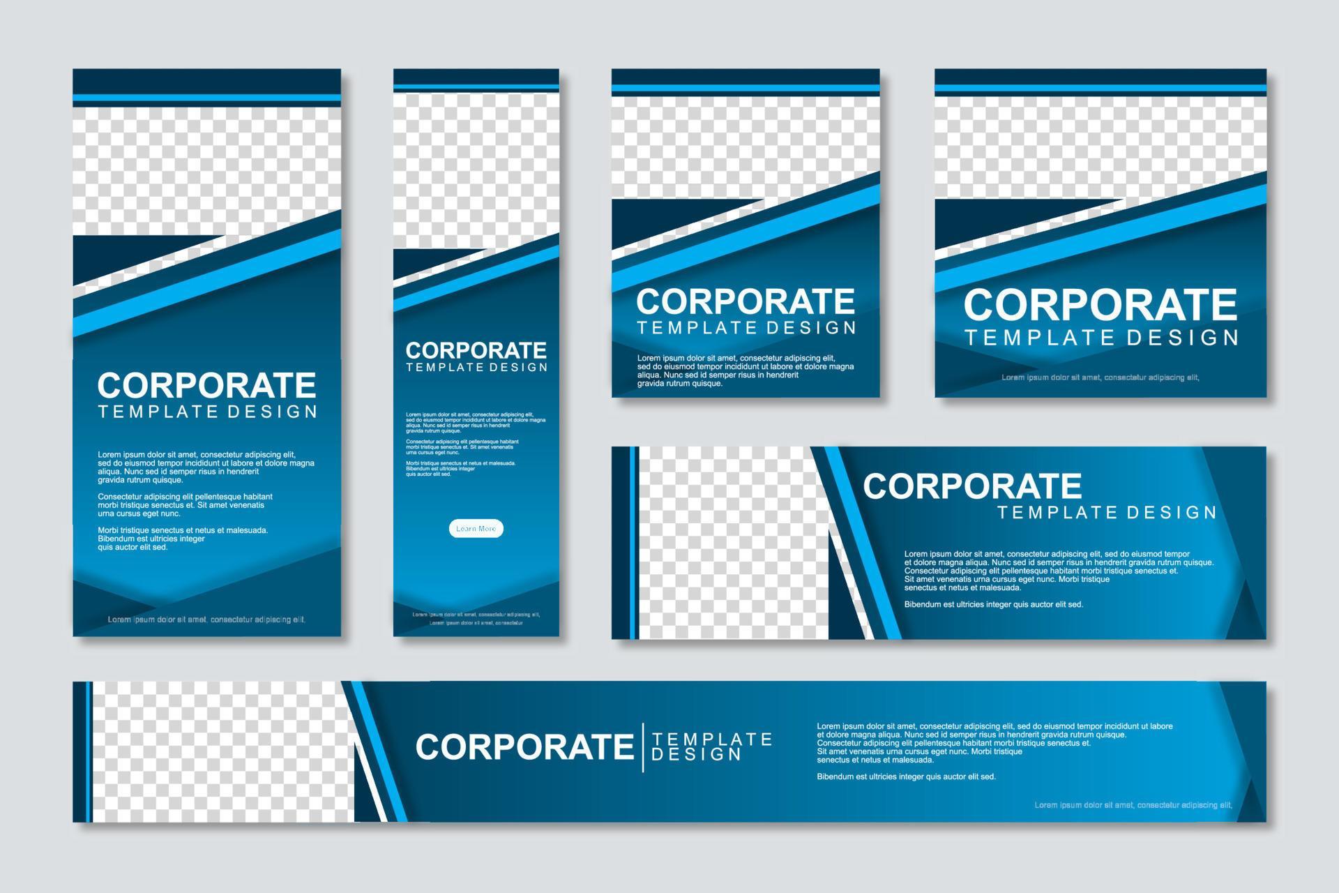 Set of modern web banners template design with a place for photos ...