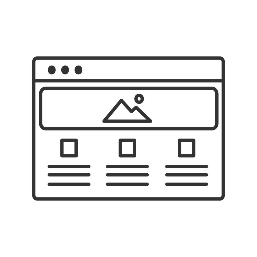 Web Page Template Linear Icon Website Web Design And Development Thin Line Illustration